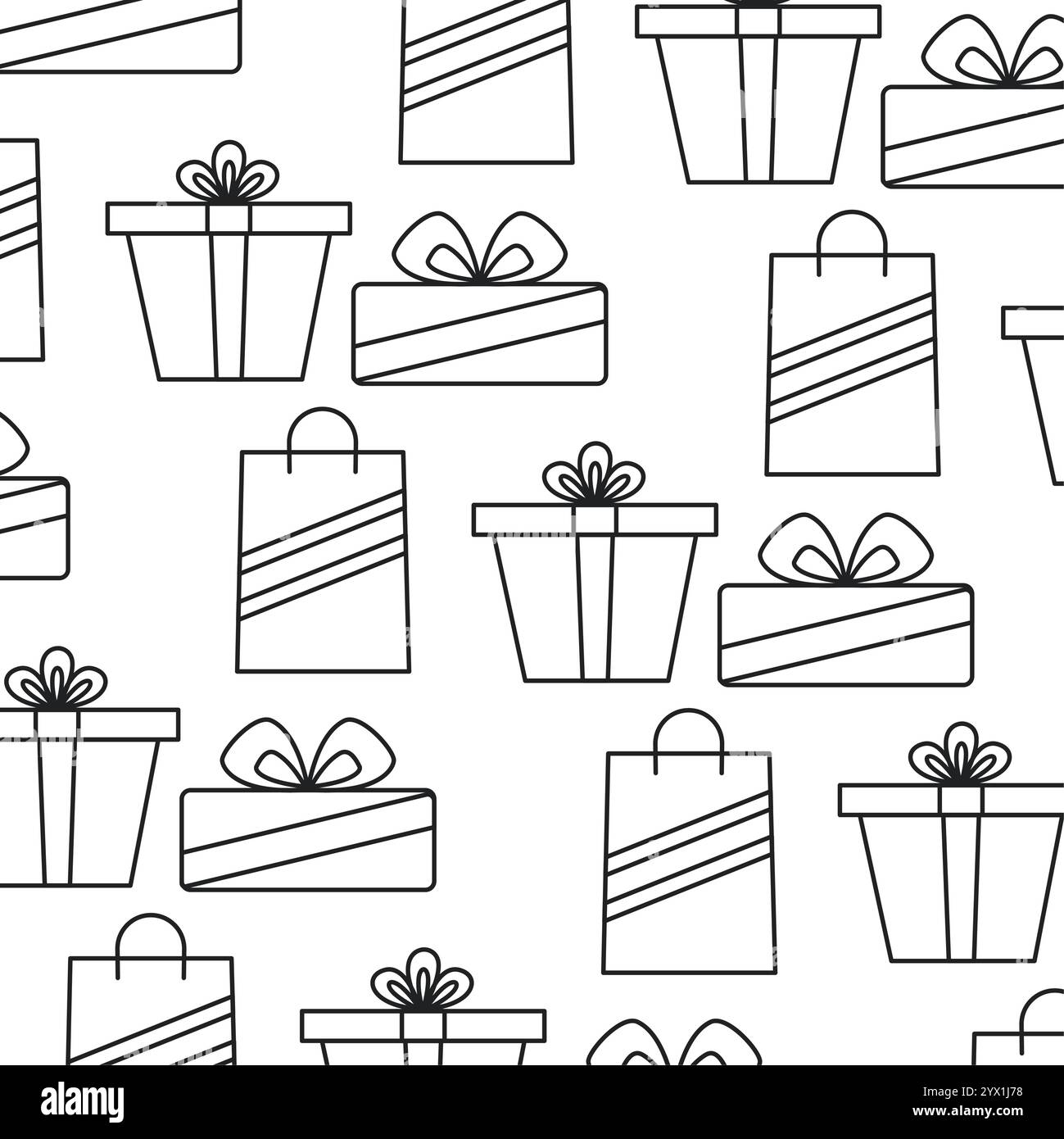 Gift box pattern in black outline Vector Stock Vector Image & Art - Alamy