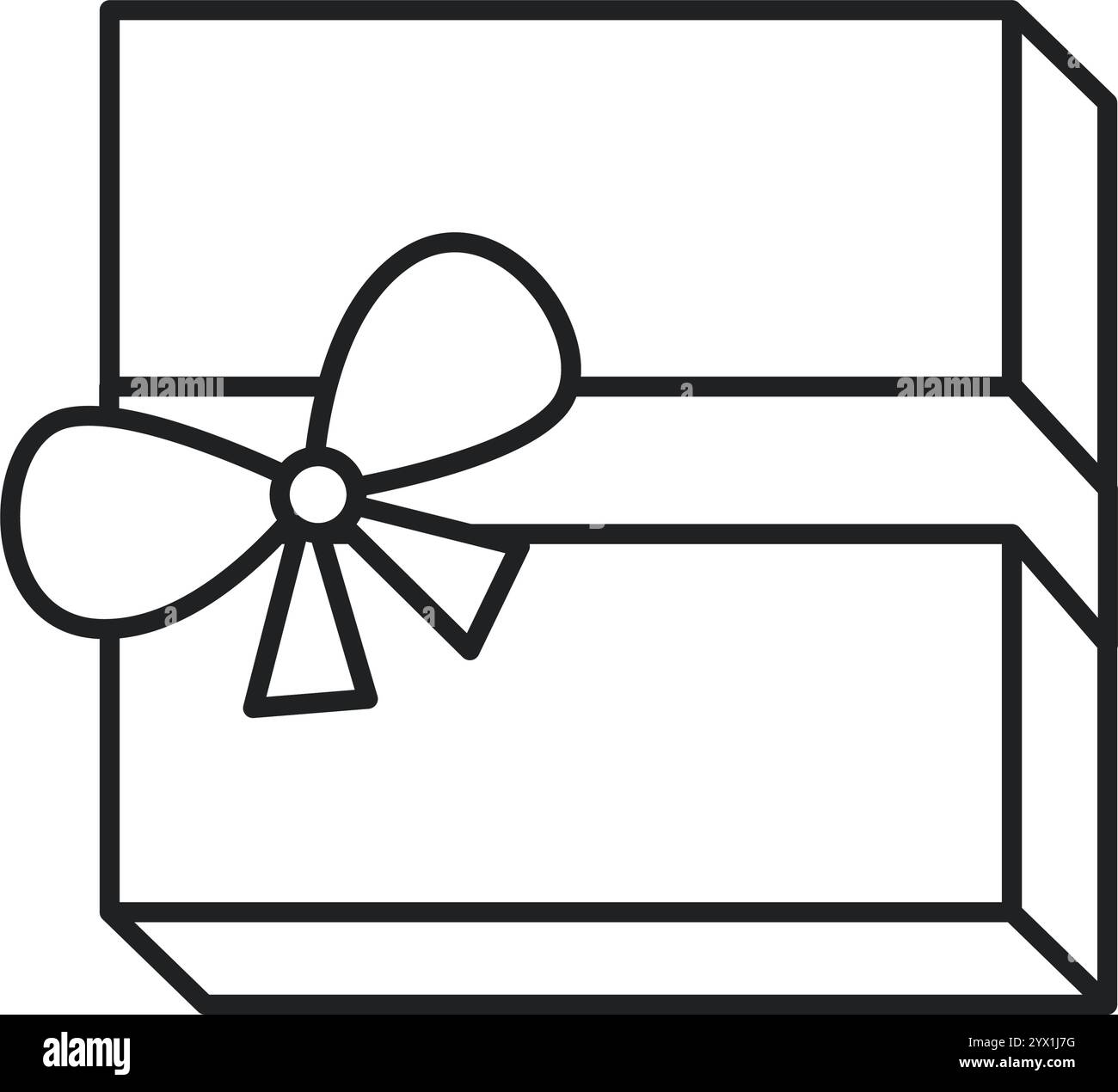 Gift box with bow in outline style Vector Stock Vector Image & Art - Alamy