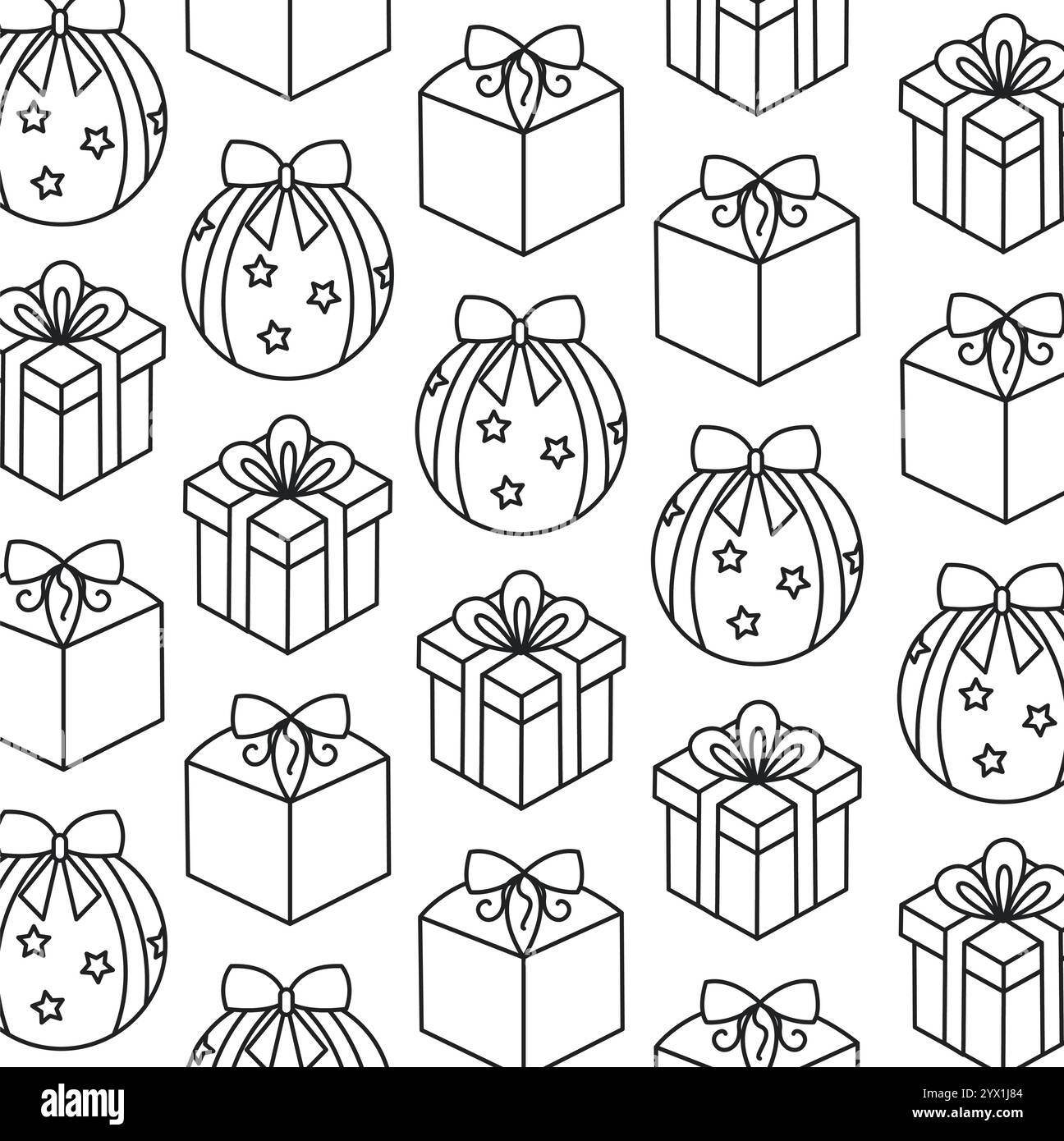 Gift box pattern in black outline Vector Stock Vector Image & Art - Alamy