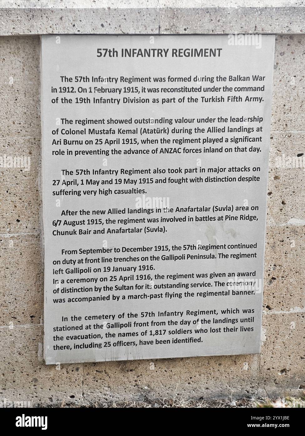 57th Infantry Regiment Memorial in Turkiye (Turkey) Remembering the ...