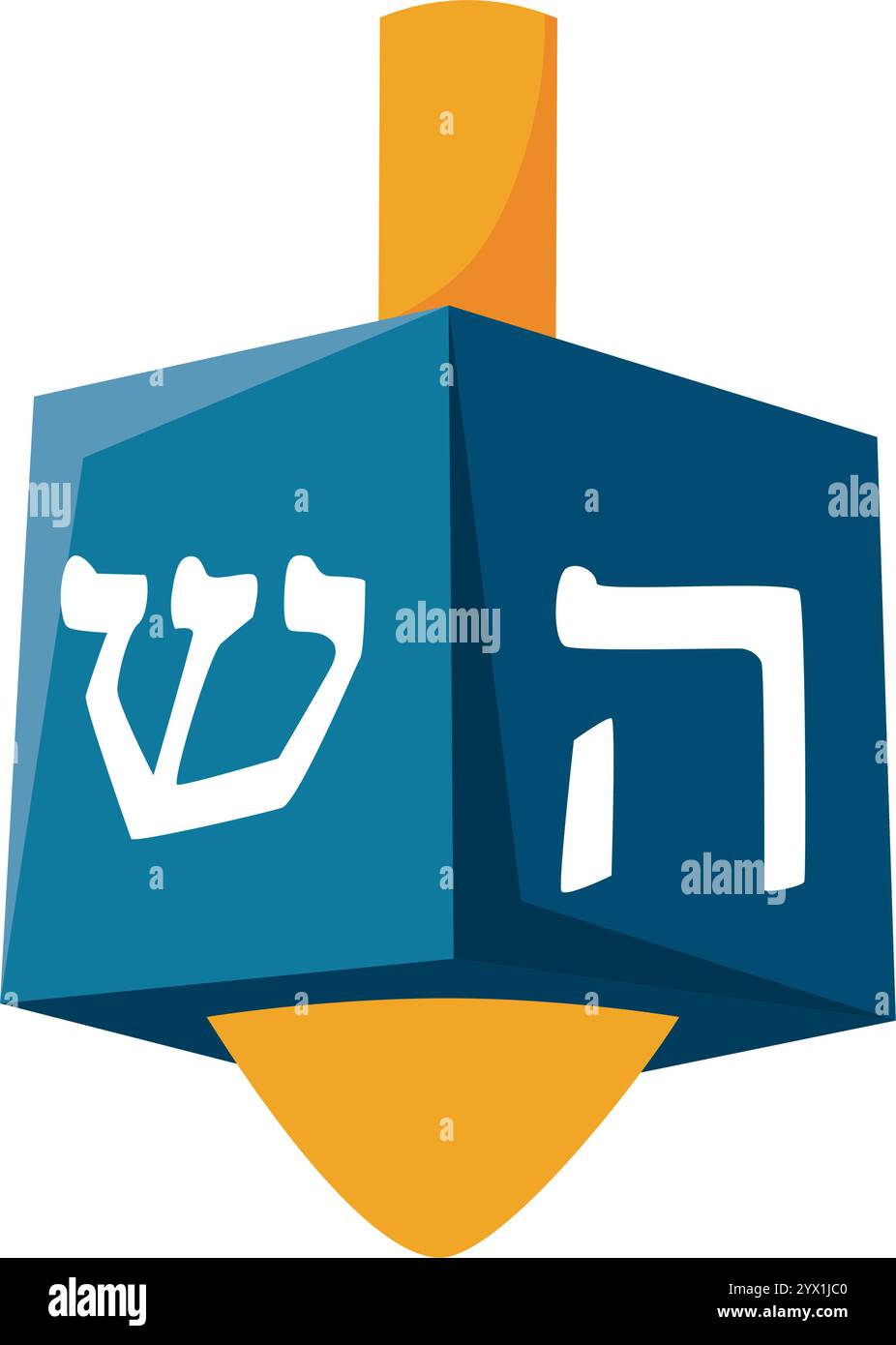 Traditional blue dreidel with Hebrew letters used for Hanukkah ...