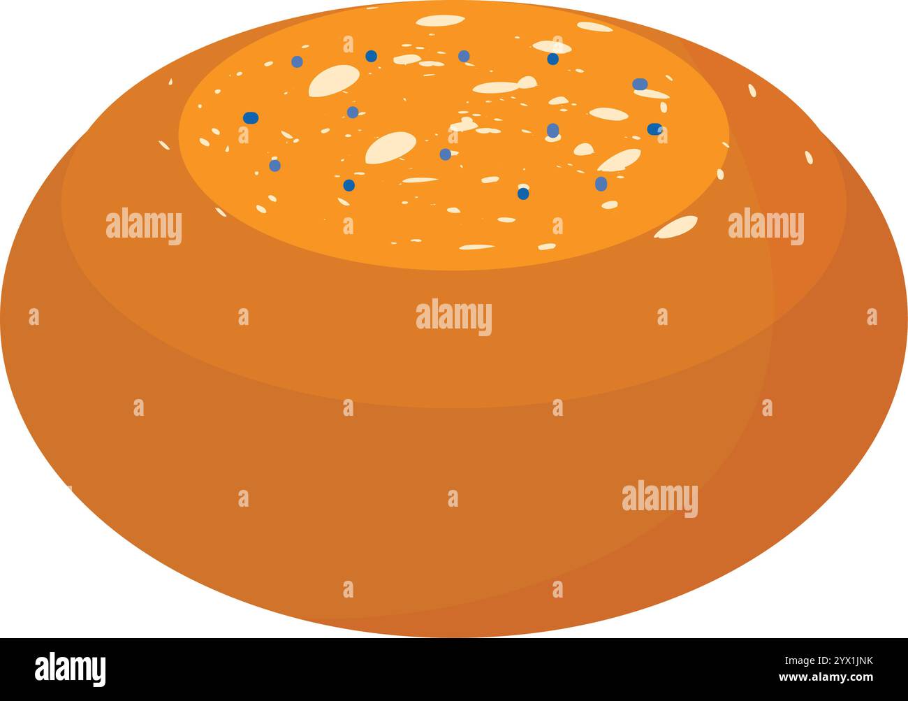 Round challah bread with seeds and festive toppings Vector Stock Vector ...