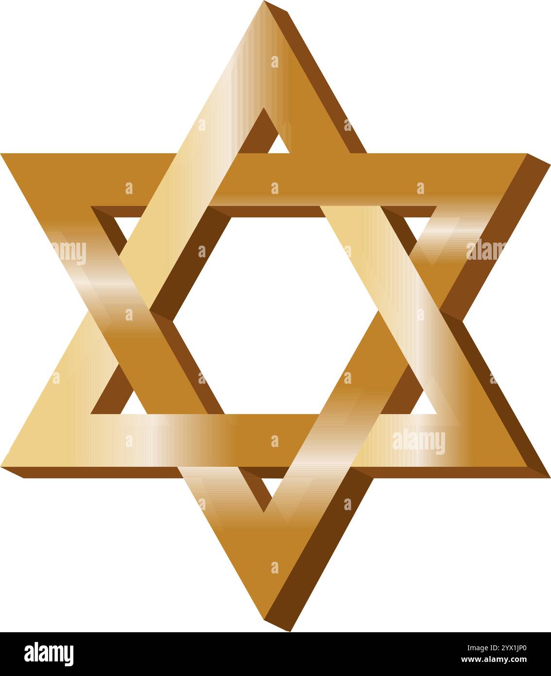 Golden Star of David symbol with 3D effect Vector Stock Vector Image ...
