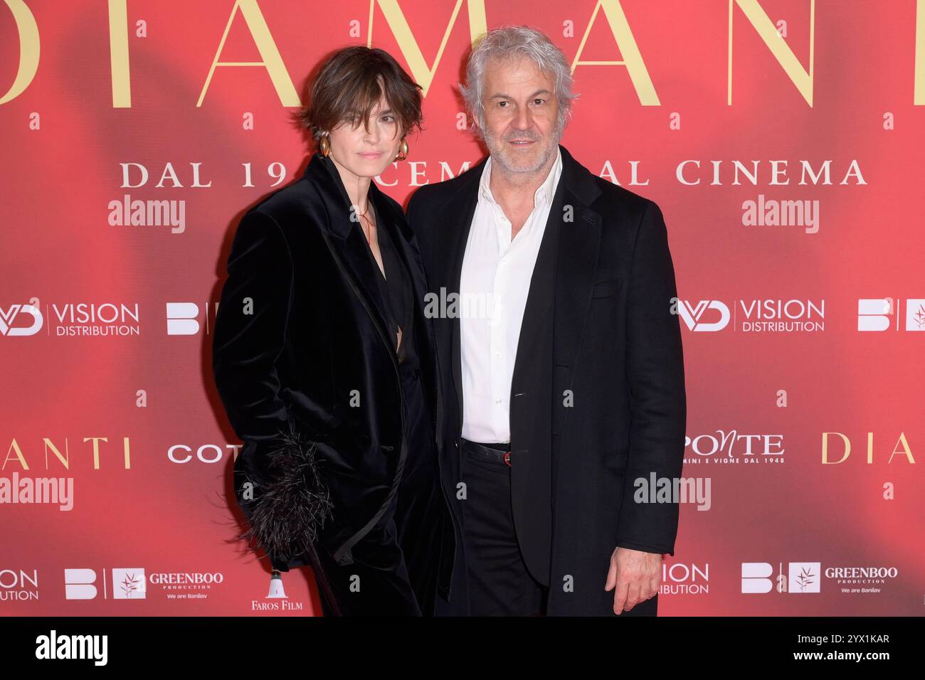 Rome, Italy. 12th Dec, 2024. Kasia Smutniak (l) and Domenico Procacci ...