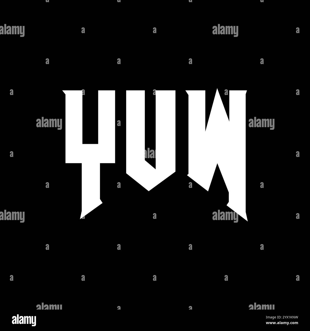 YUW letter logo design for technology company. YUW logo design black ...