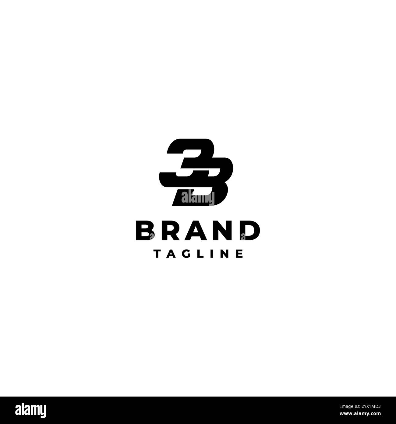 Simple Initial 3 and B Logo Design. Initial Letter Number 3B Logo ...