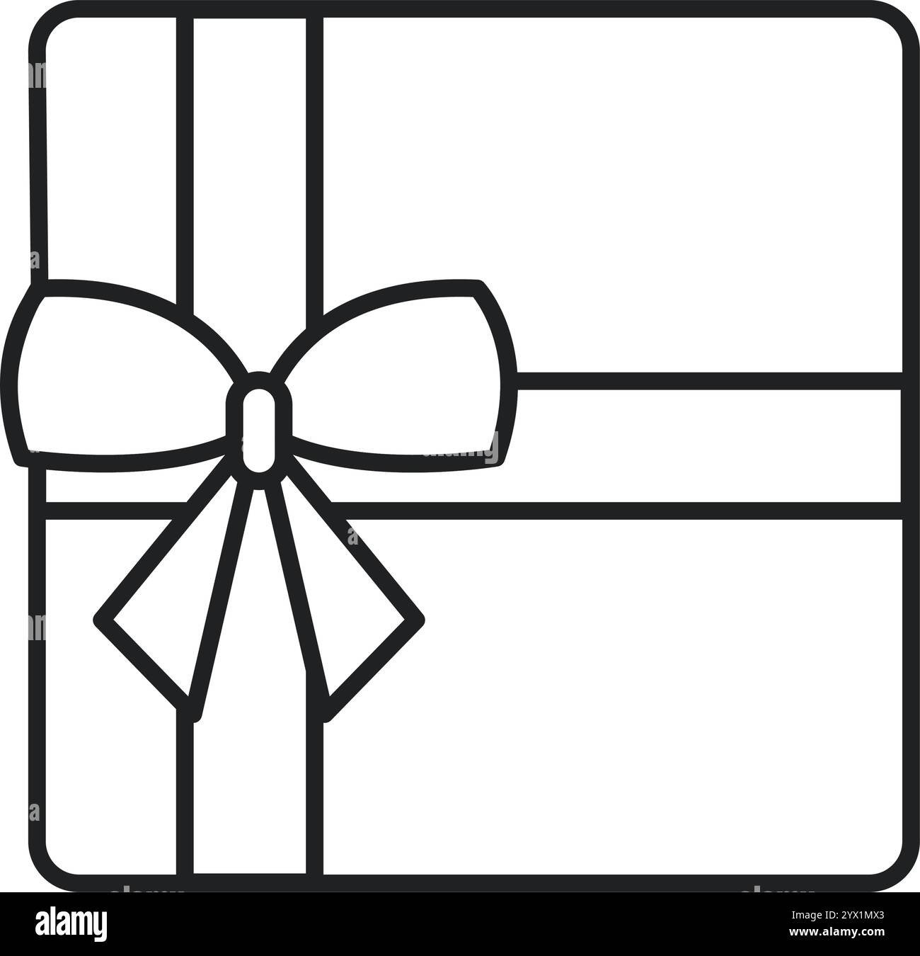 Gift box with bow in outline style Vector Stock Vector Image & Art - Alamy