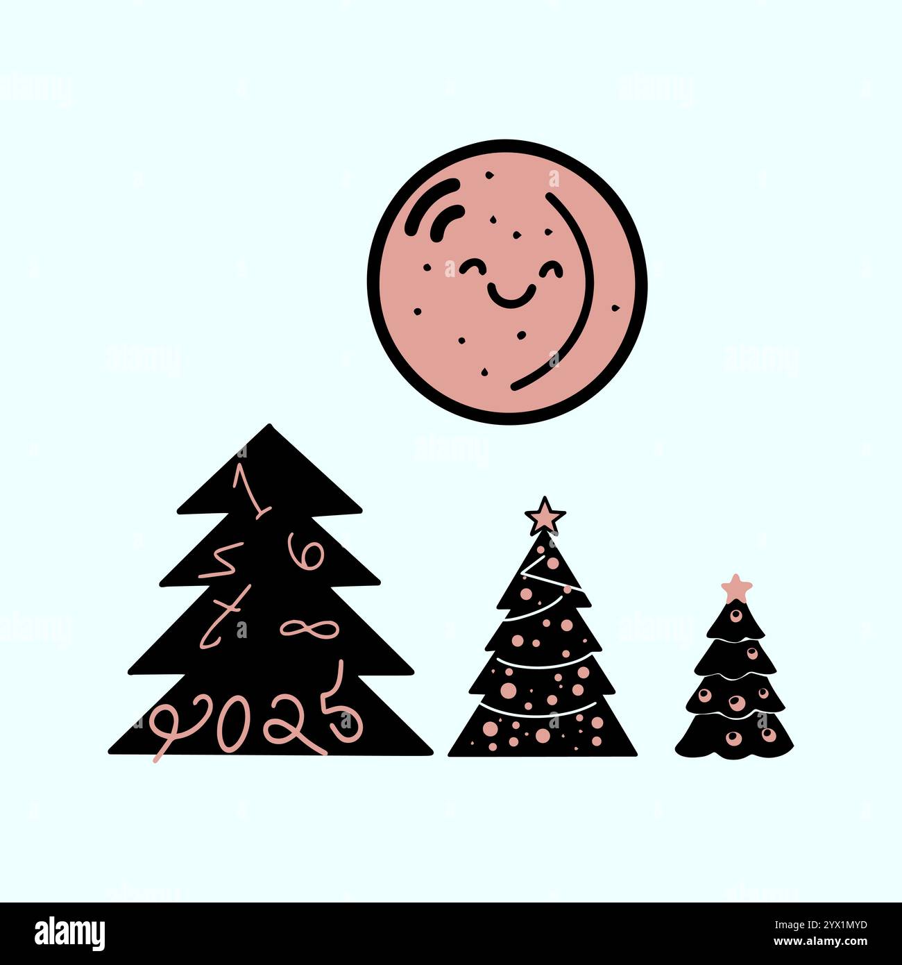 Christmas card family Stock Vector Images - Alamy