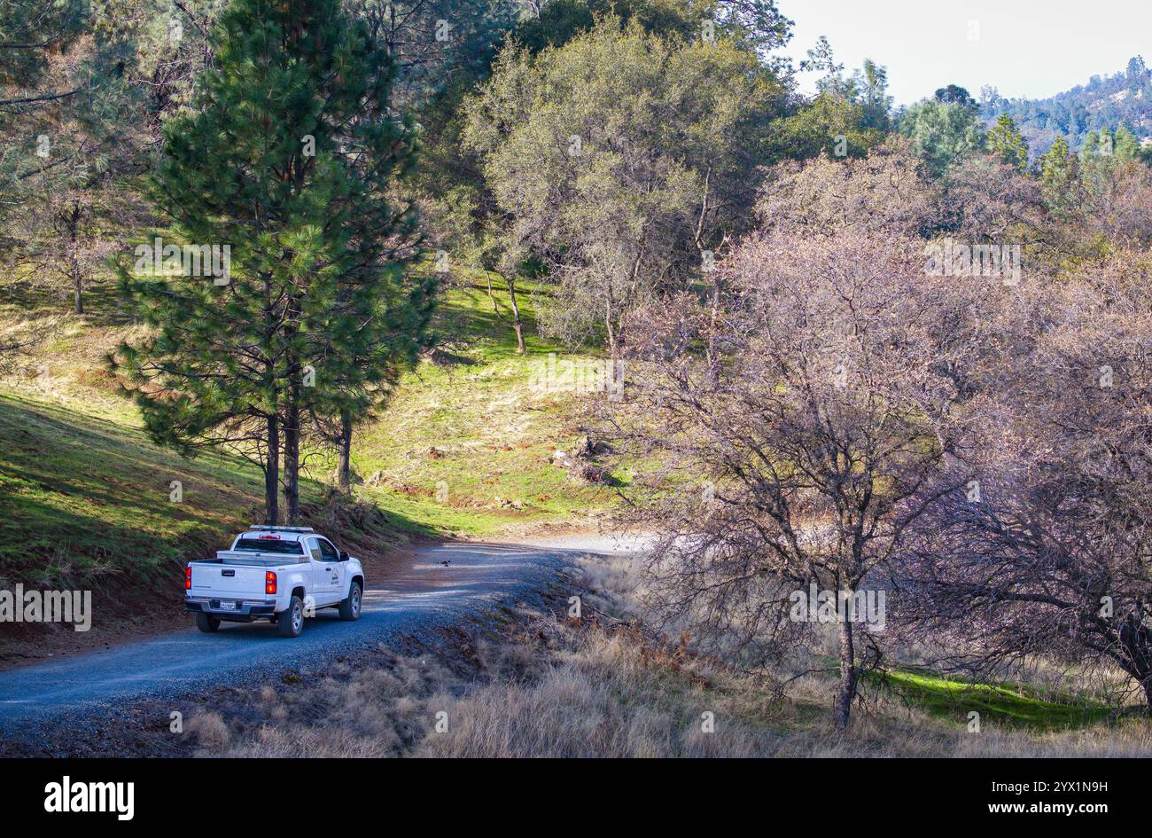 A Park Ranger truck drives down the North Legacy Way trail at Hidden ...