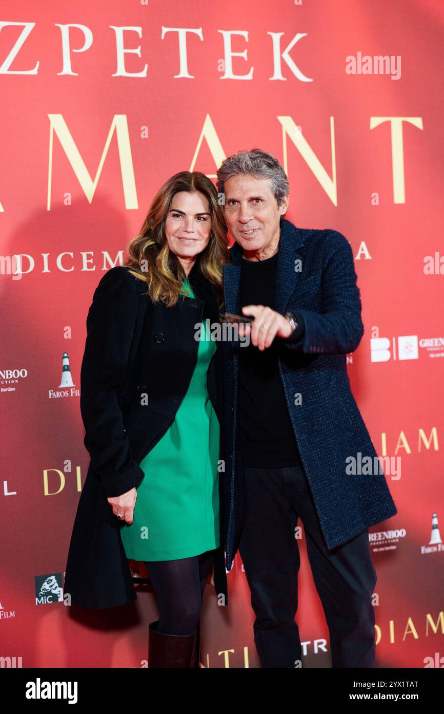 ROME, ITALY - DECEMBER 12: Luca Barbarossa, Ingrid Salvat attend "Diamanti" Premiere at The ...