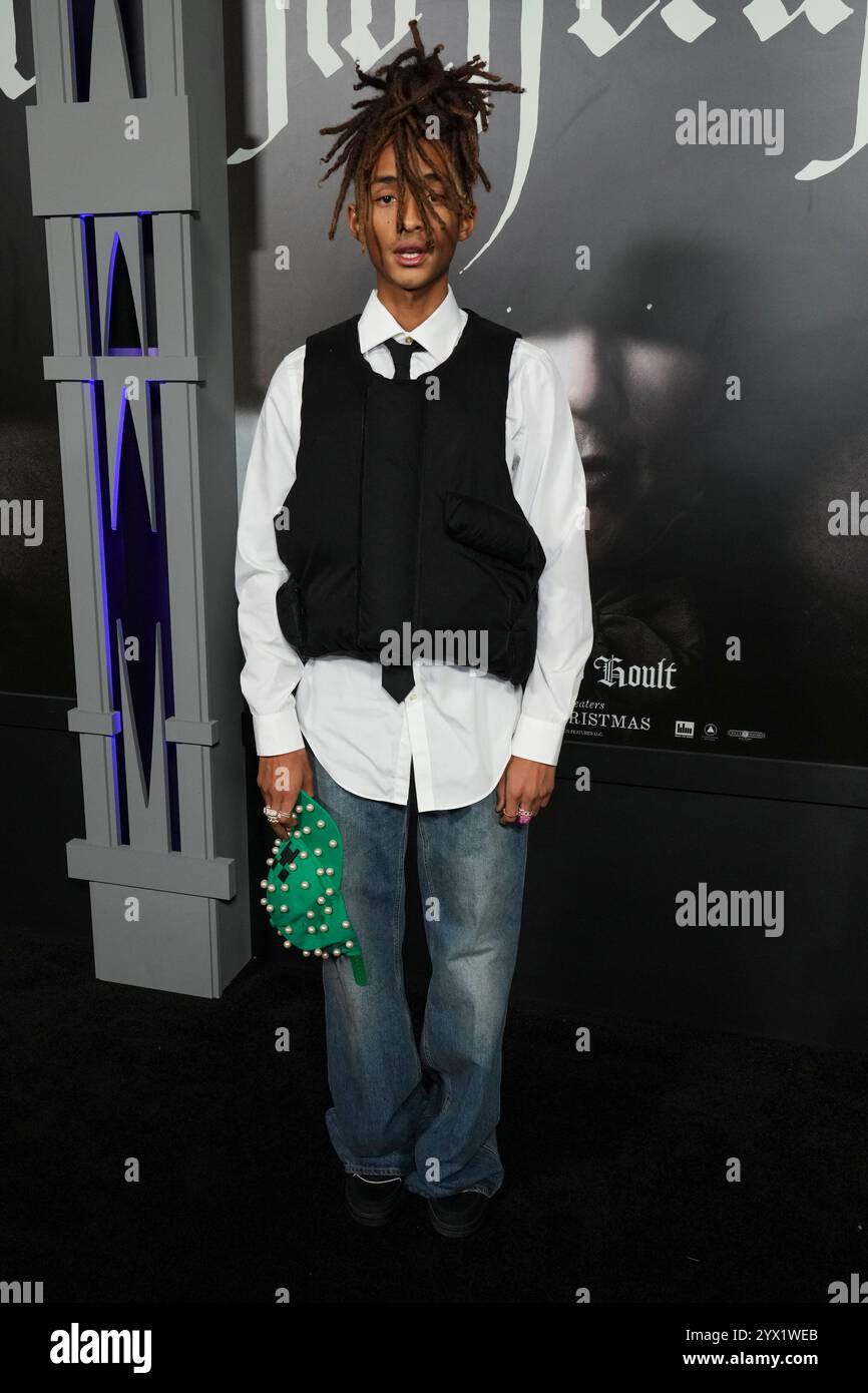 Jaden Smith arrives at the premiere of "Nosferatu" on Thursday, Dec. 12 ...