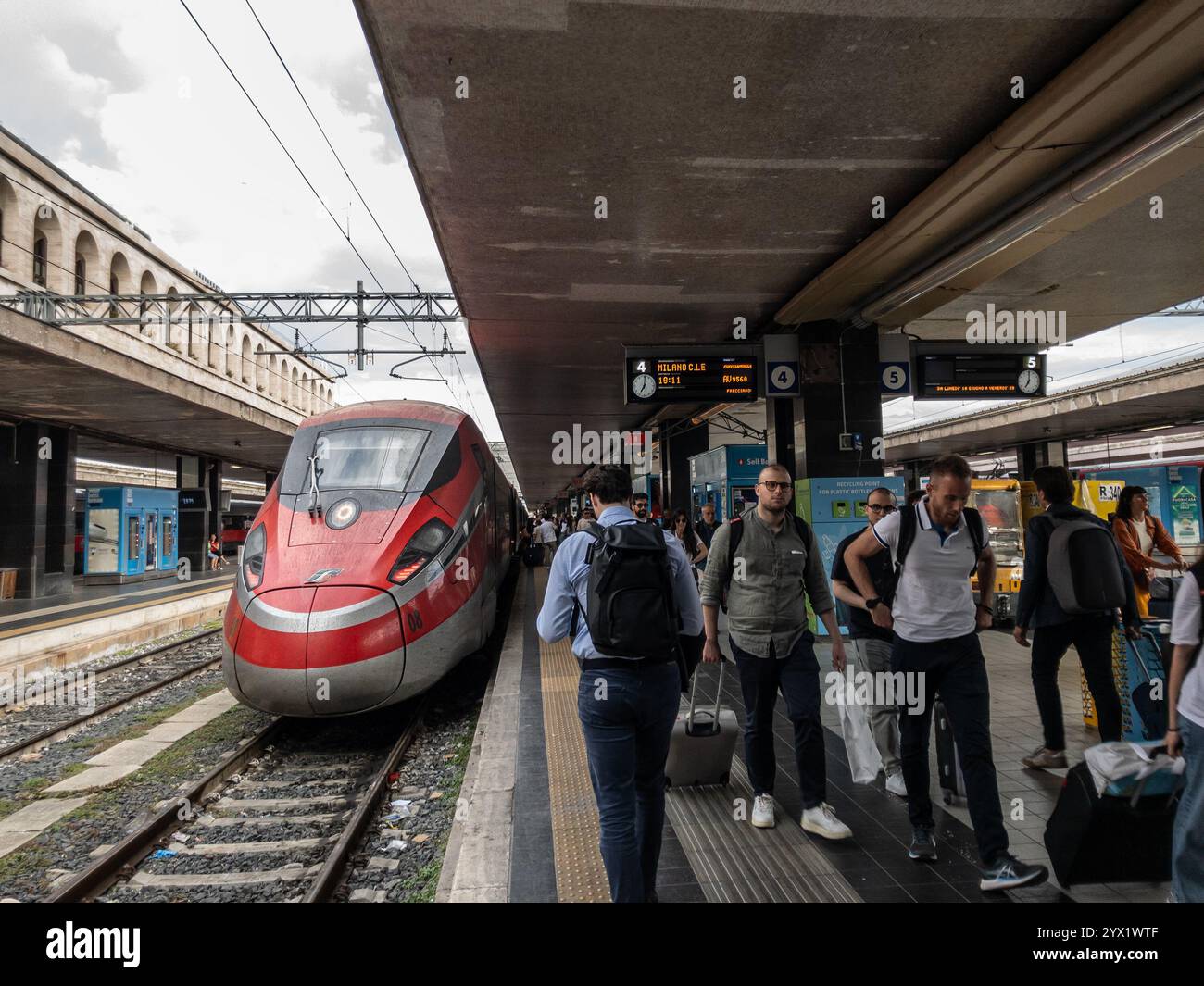 ROME, ITALY - 17 JUNE 2023: A Frecciarossa high-speed Trenitalia train ...