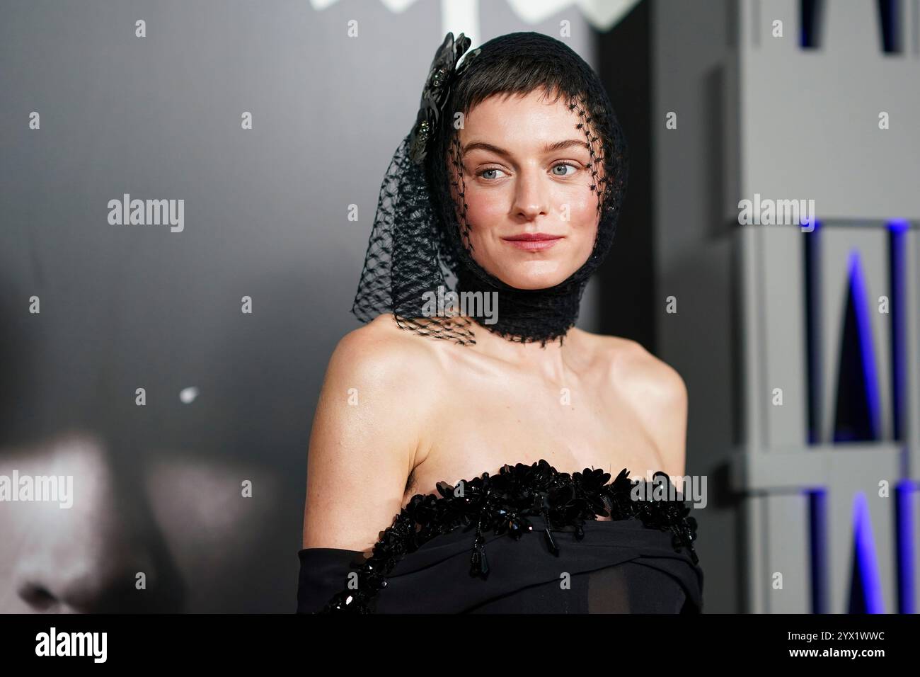 Emma Corrin arrives at the premiere of "Nosferatu" on Thursday, Dec. 12 ...