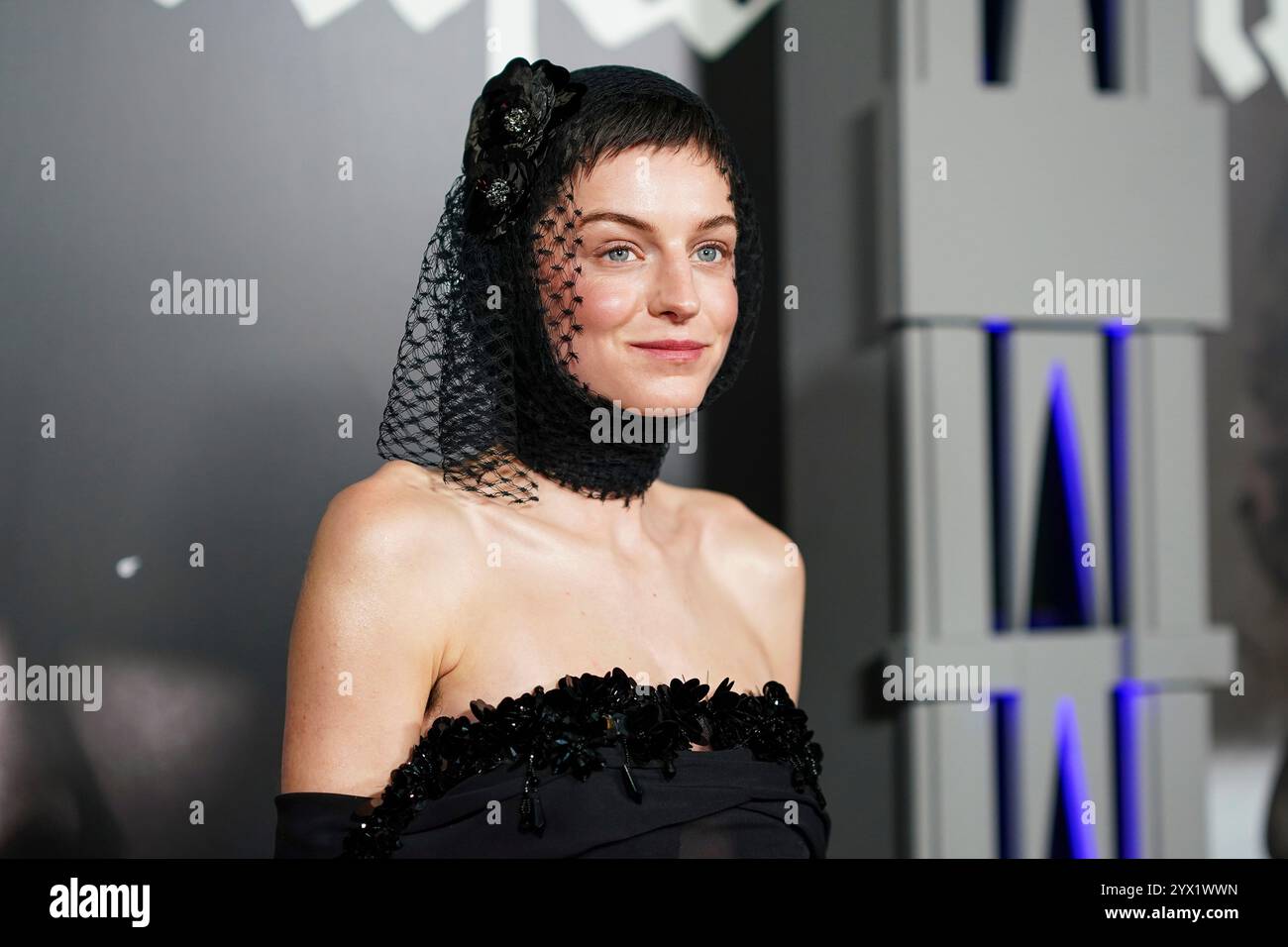 Emma Corrin arrives at the premiere of "Nosferatu" on Thursday, Dec. 12 ...