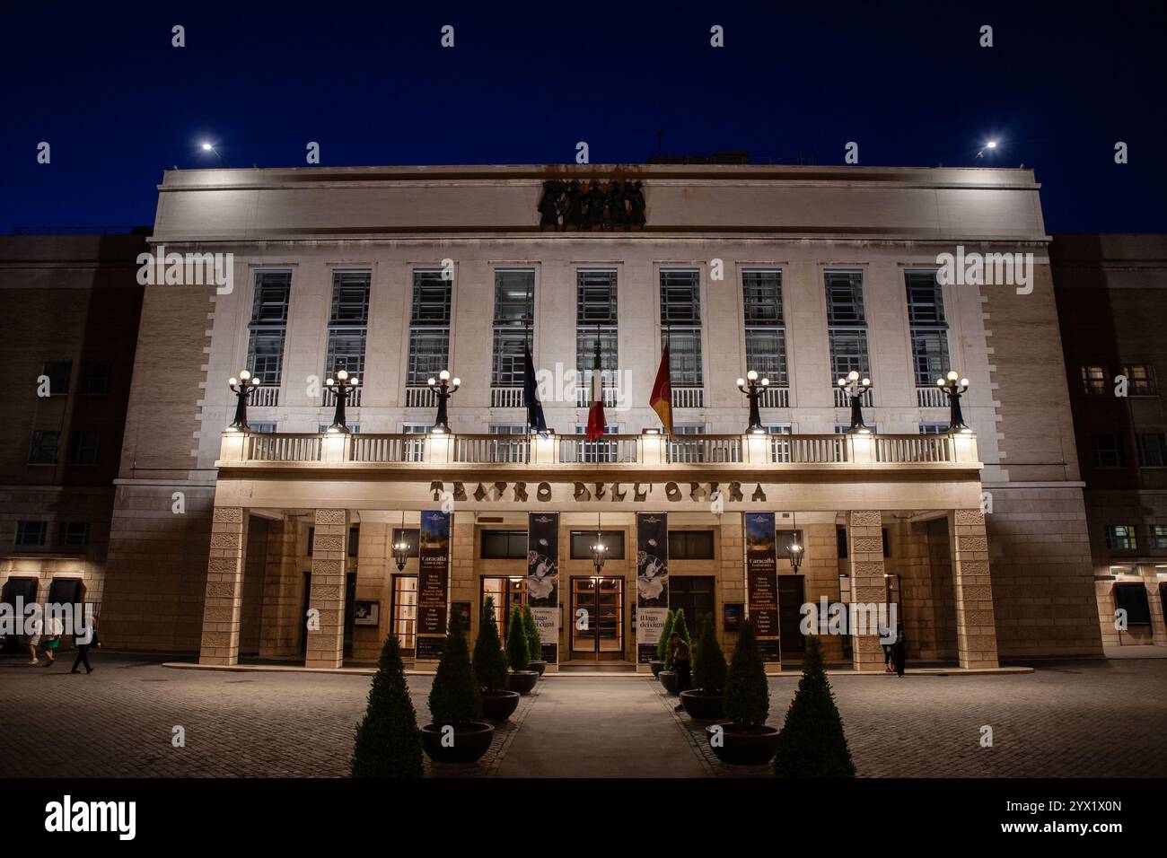 ROME, ITALY - 30 JUNE 2024: Night view of Teatro dell’Opera di Roma ...