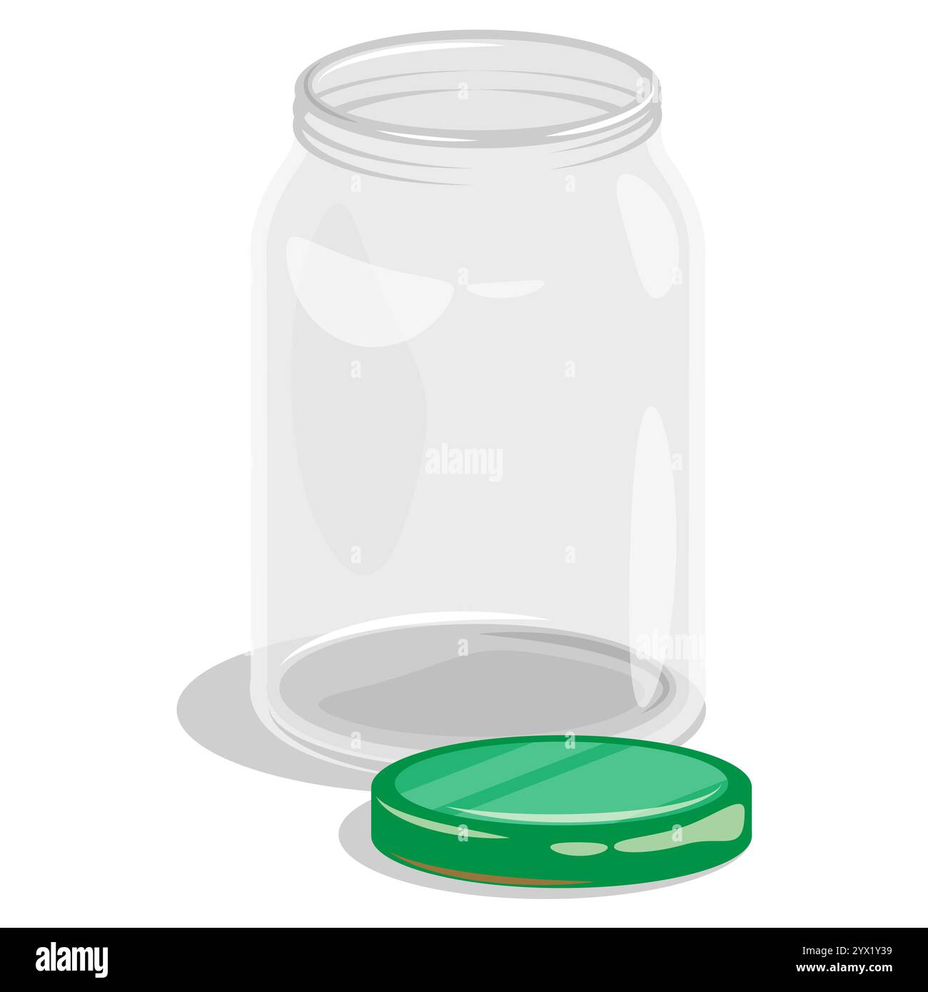 Empty open glass jar for food canning. Summer harvest and preparation ...