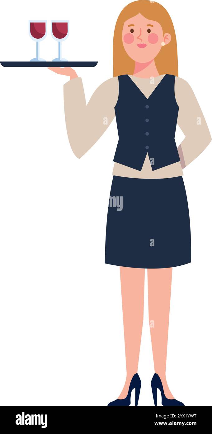 Cocktail waitress tray Stock Vector Images - Alamy