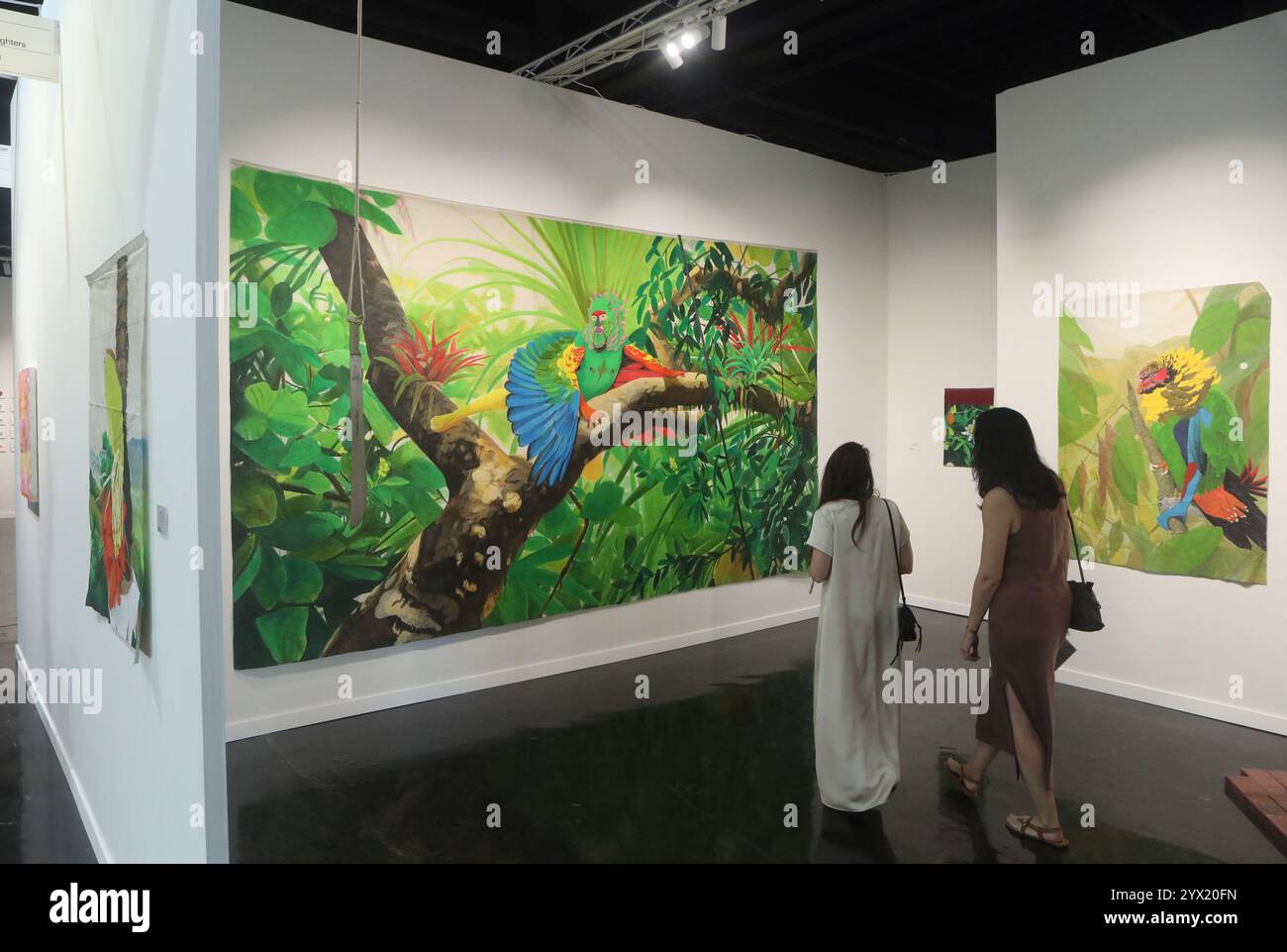 MIAMI, FLORIDA - DECEMBER 5: View of vibbrant acrylic on used dacron ...