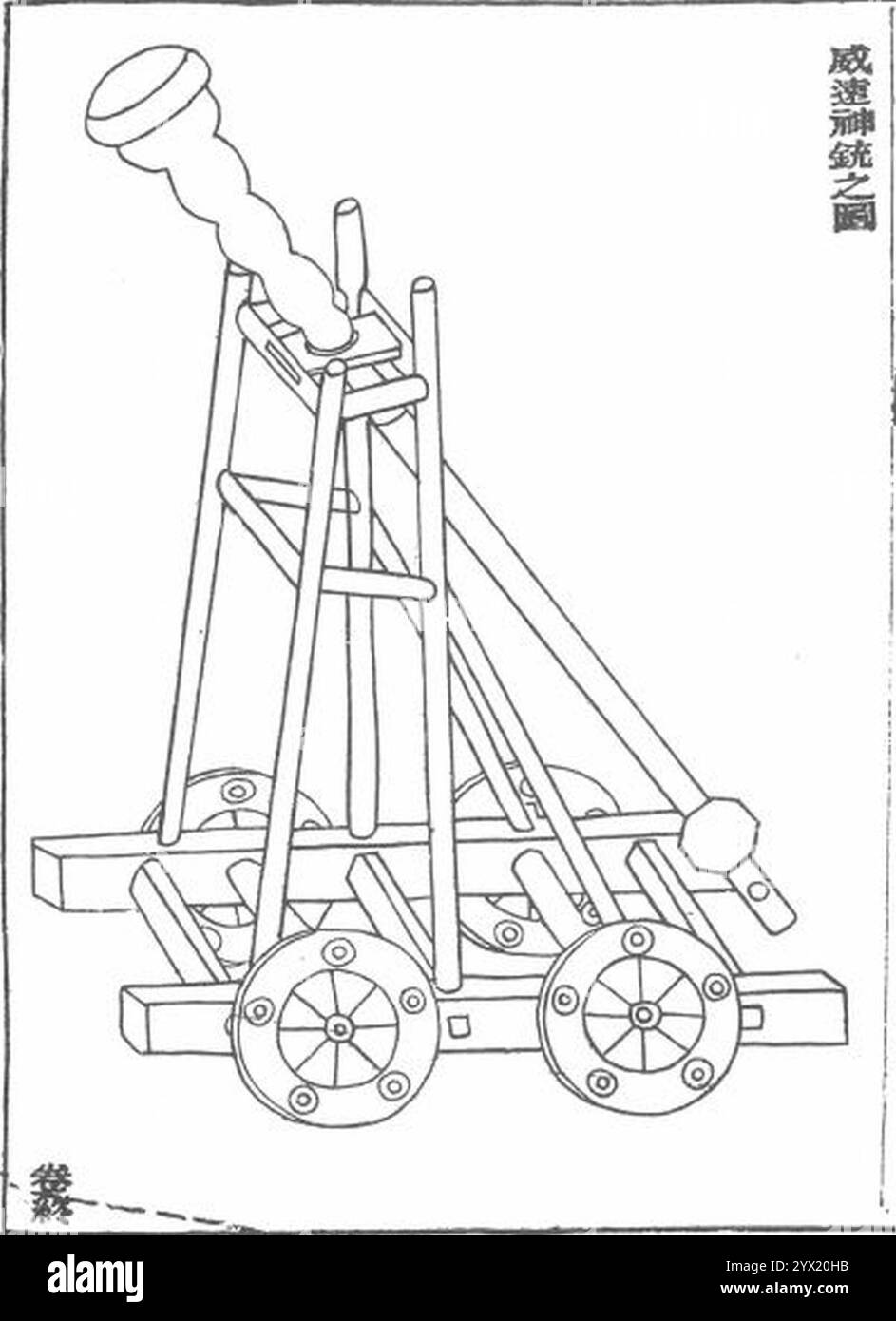 Counterweight trebuchet 1726 Stock Photo - Alamy