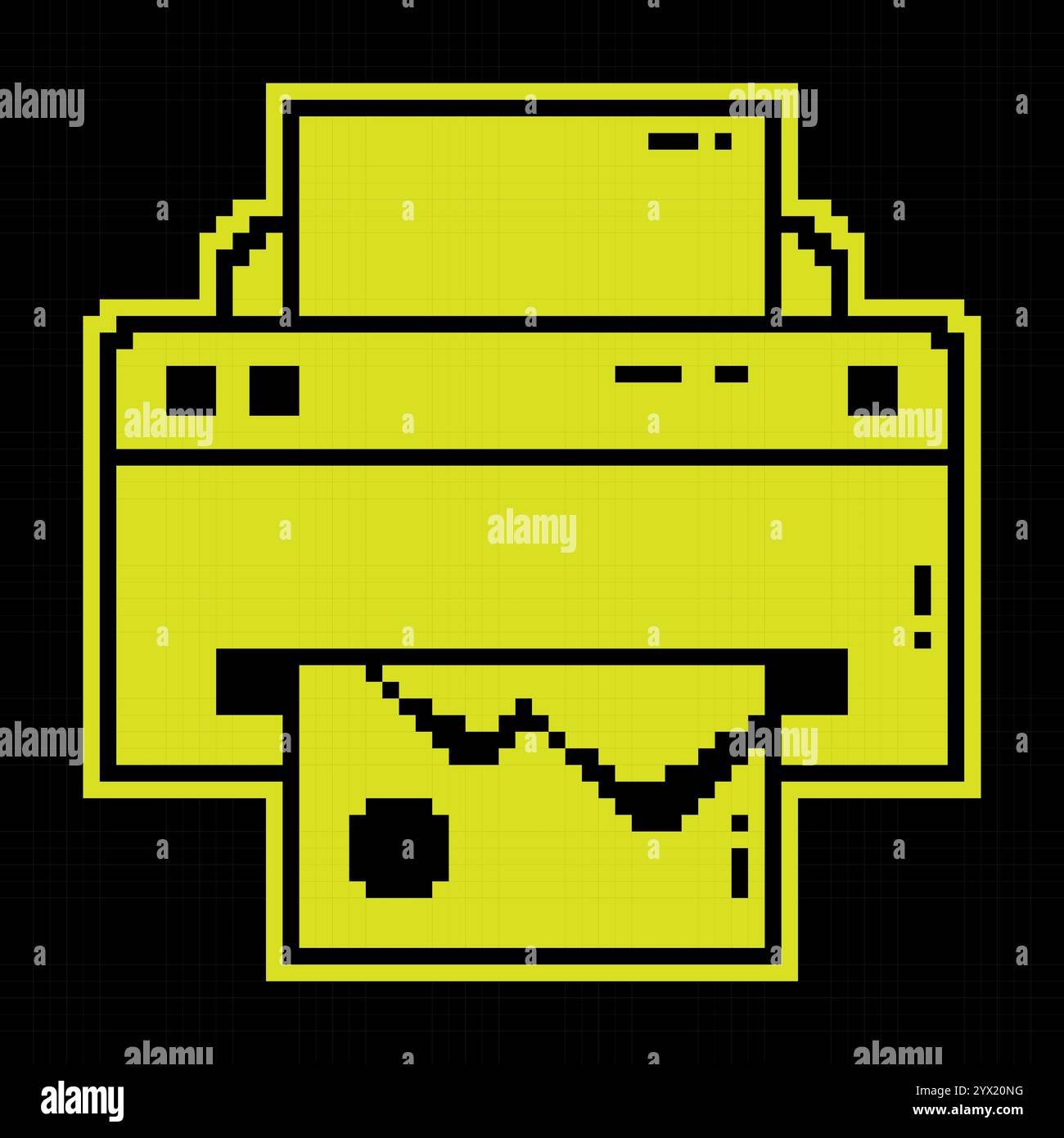 Pixel silhouette icon. inkjet printer. Printing documents in office ...