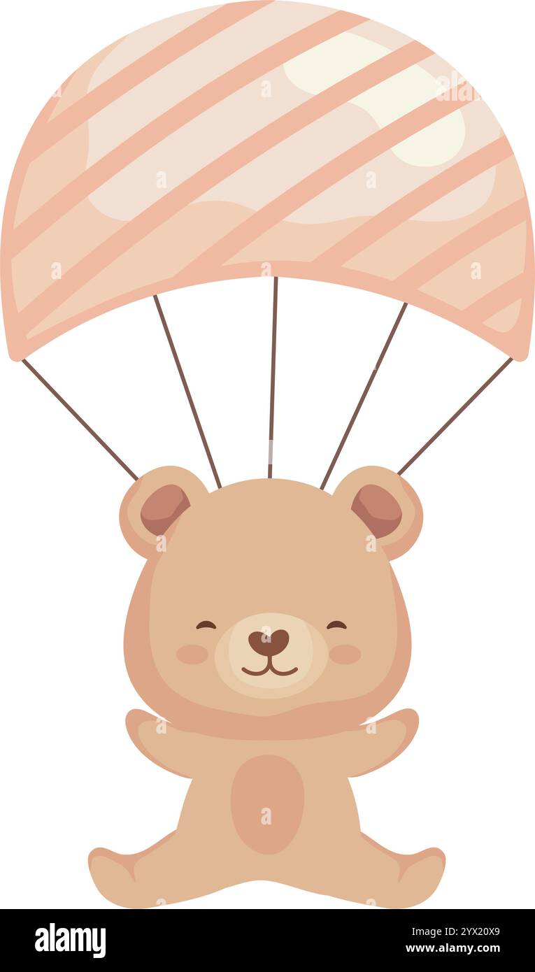 baby shower bear with parachute Stock Vector Image & Art - Alamy