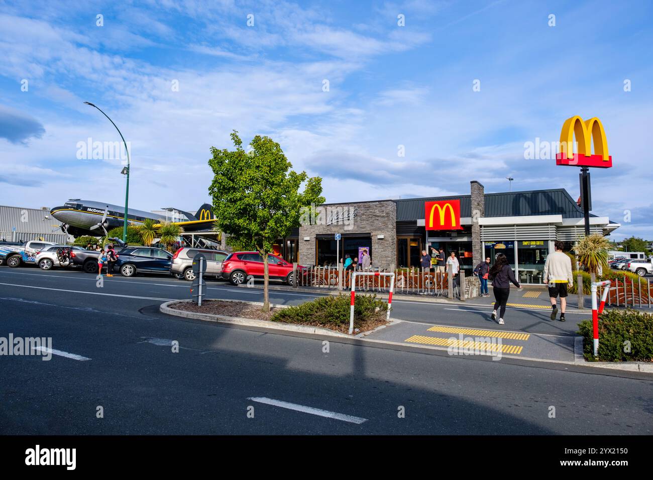 Exterior view of McDonald's fast food restaurant and DC3 plane in Taupo ...