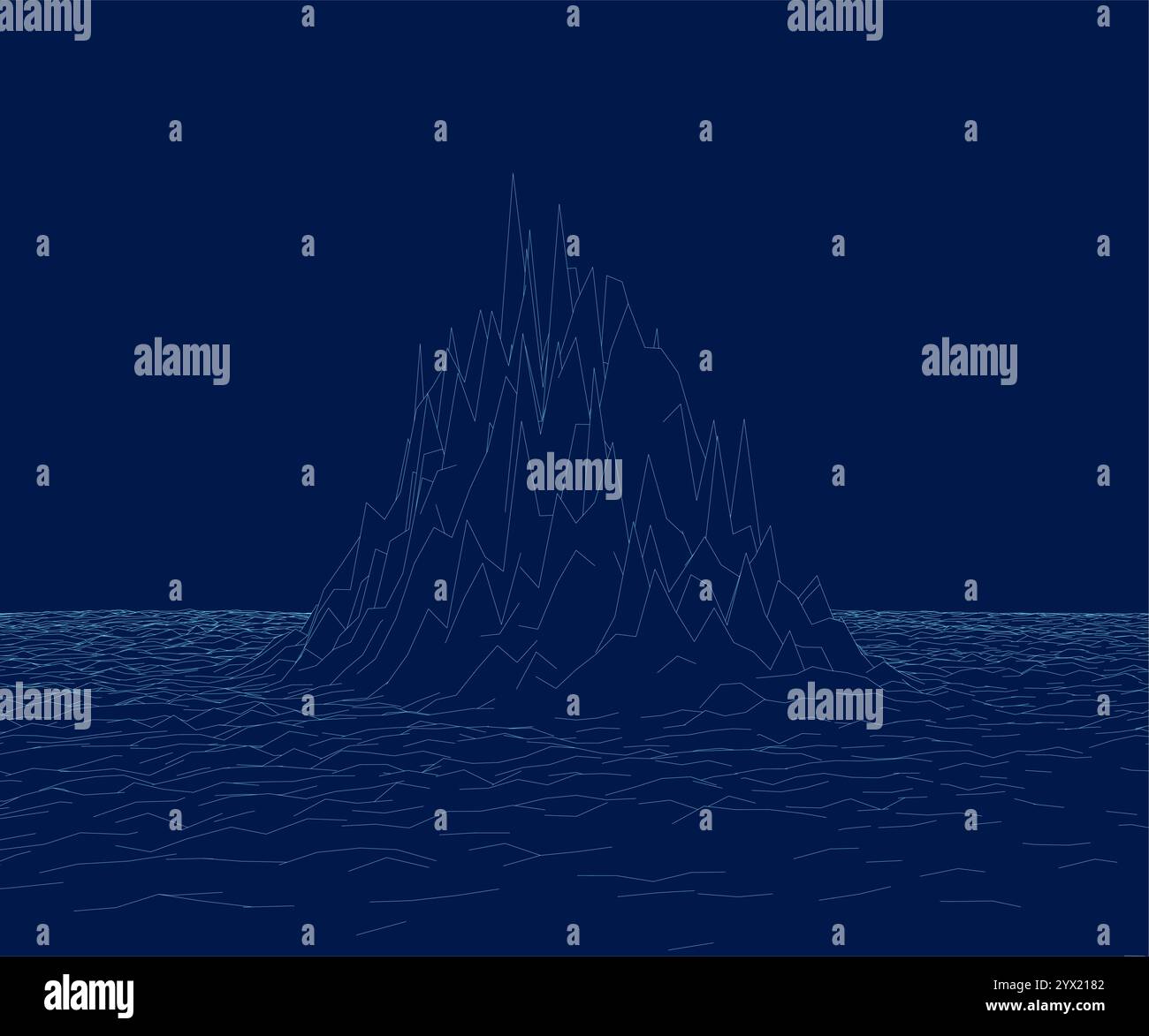 Abstract blue contour Line style mountain topography pattern background ...