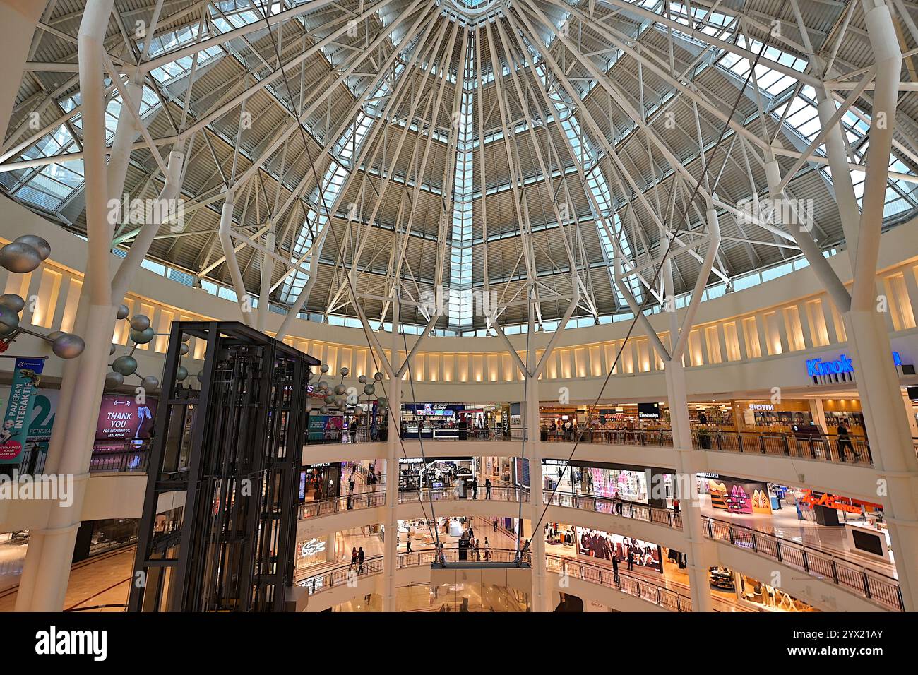 Interior of the Suria KLCC mall, a premier shopping destination with over 300 flagship stores ...