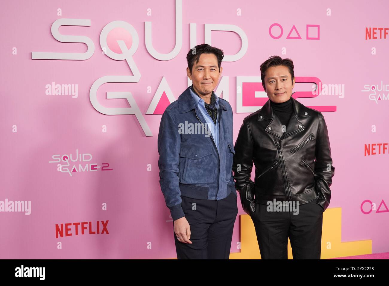 Lee Jung-jae, left, and Lee Byung-hun arrive at the premiere of the ...