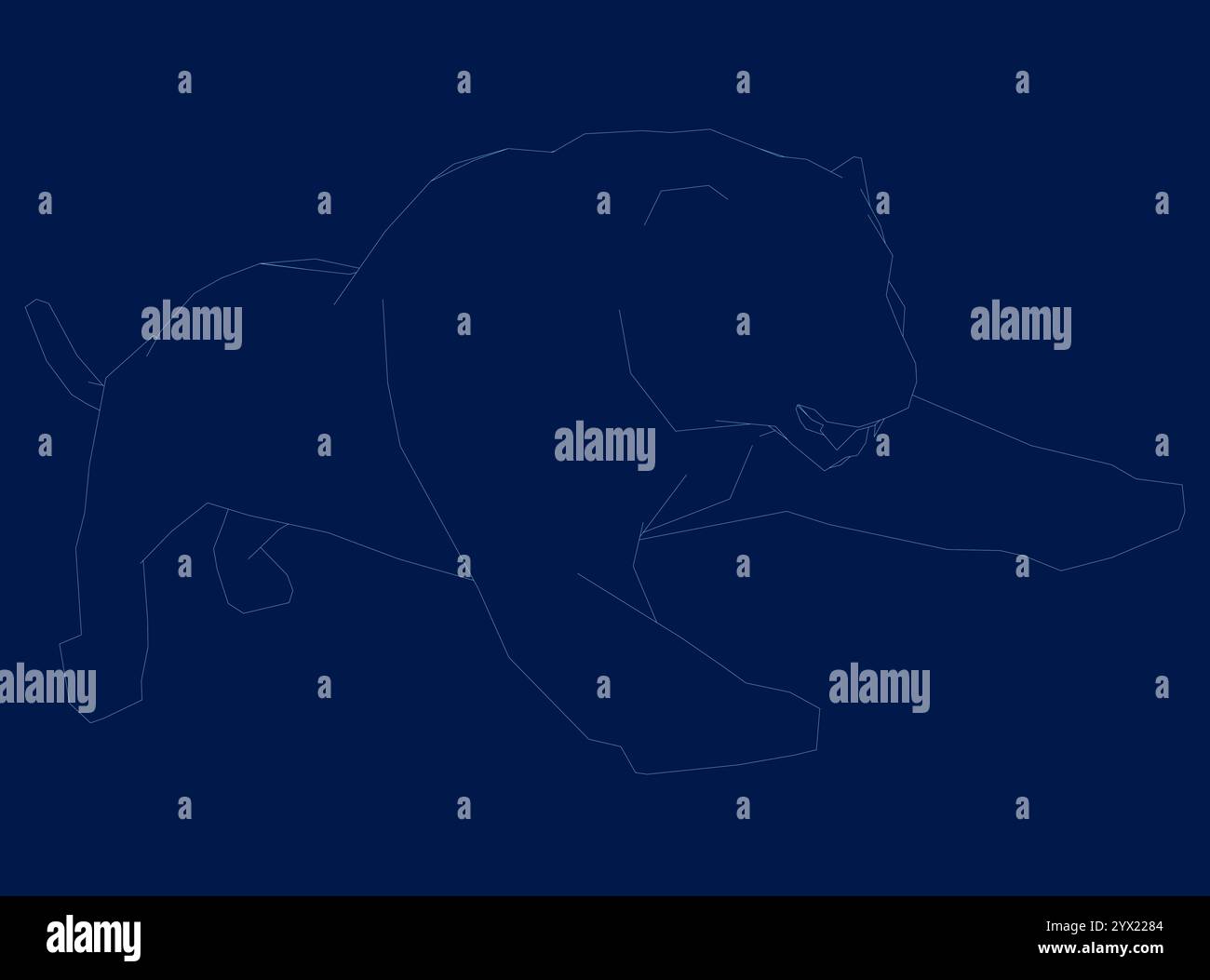 Jumping tiger on blue, tiger attack. Vector illustration Stock Vector ...