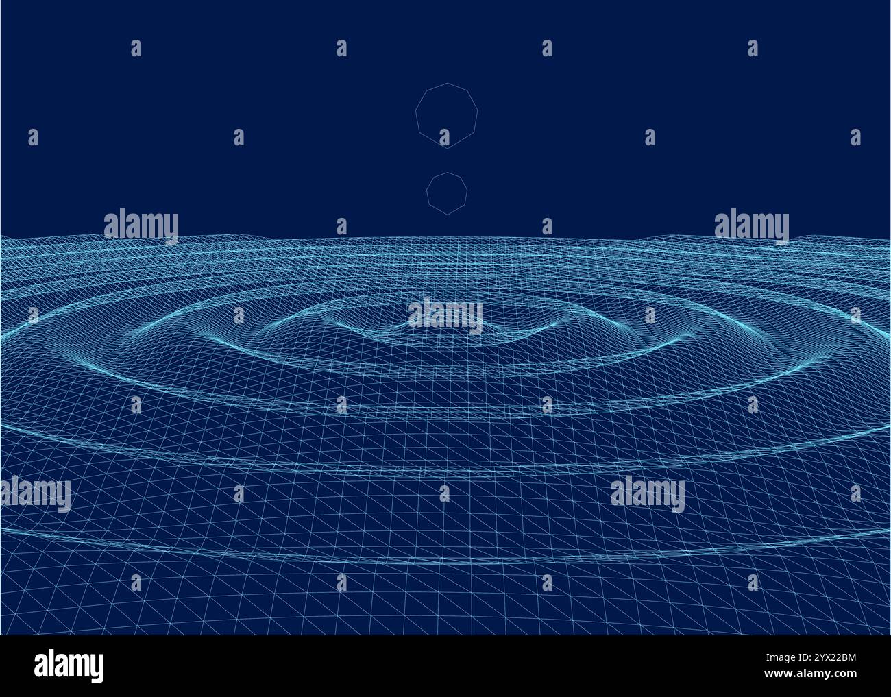 vector illustration water splash wireframe. 3D. Vector illustration ...