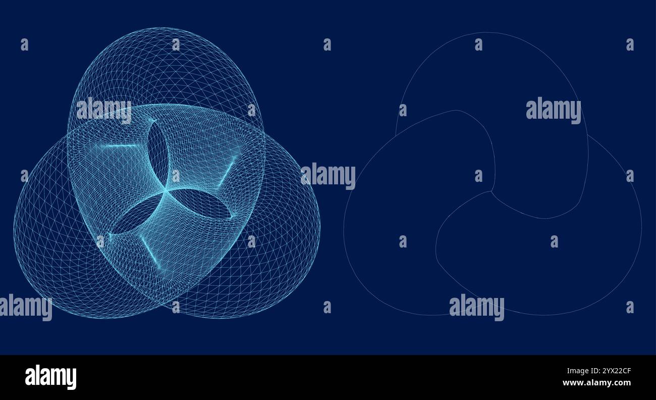 Collection of wireframe and contour lowpoly 3d geometric shapes, torus ...