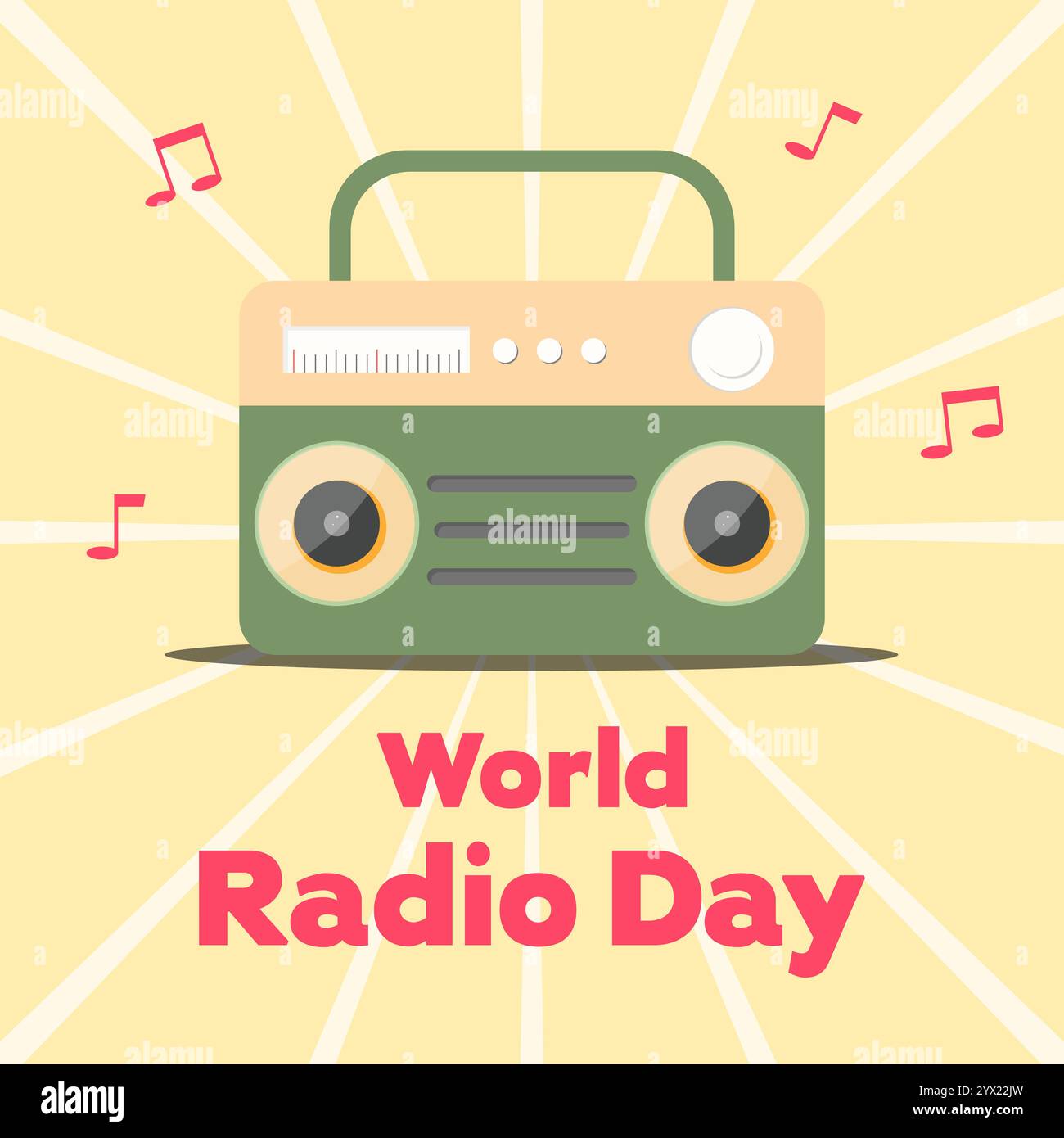 Happy World Radio Day illustration in flat design style Stock Vector ...