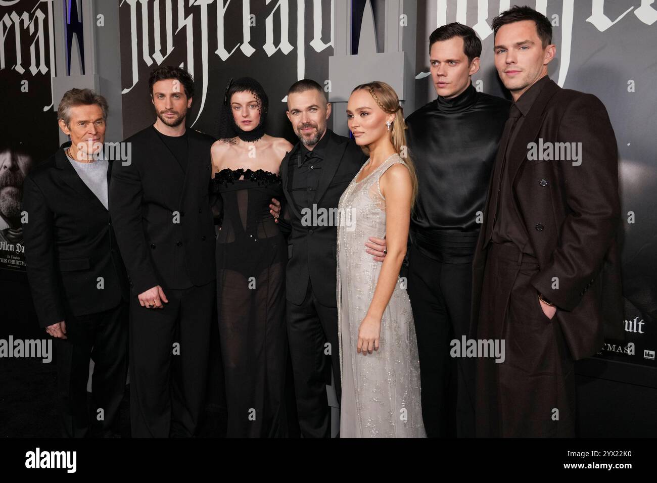 Willem Dafoe, from left, Aaron Taylor-Johnson, Emma Corrin, Robert ...