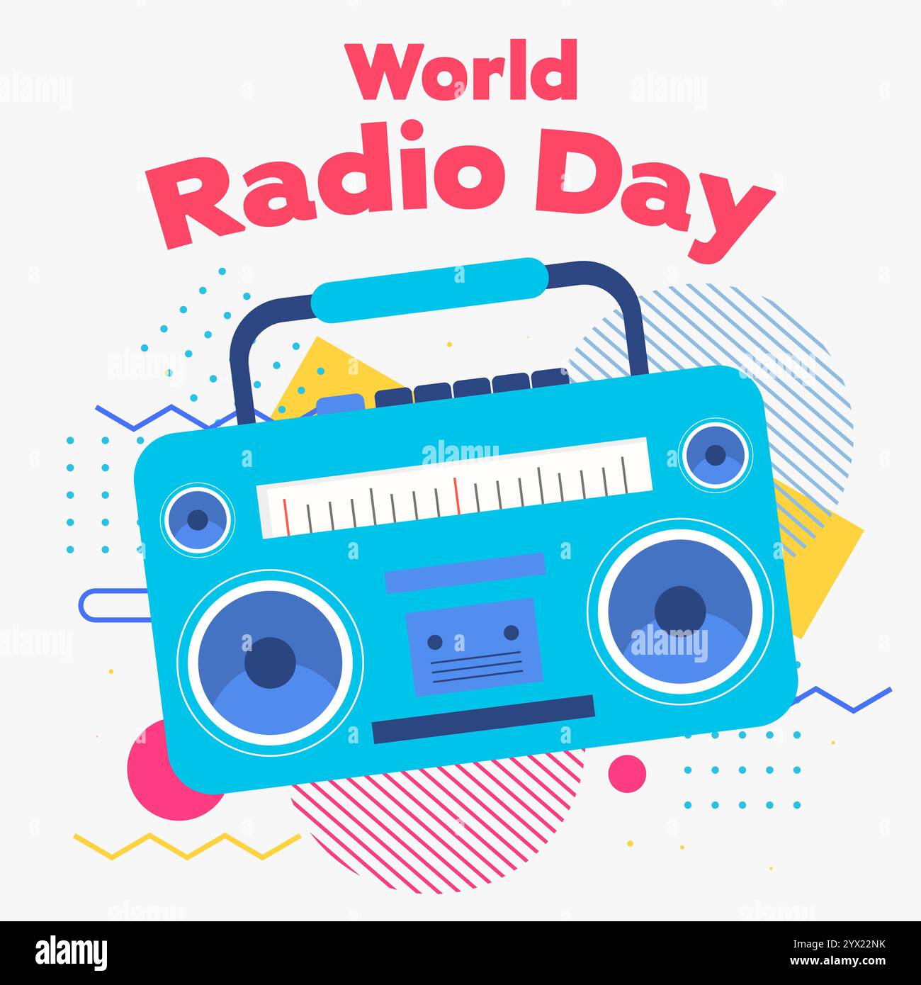 world radio day banner illustration in flat design Stock Vector Image ...