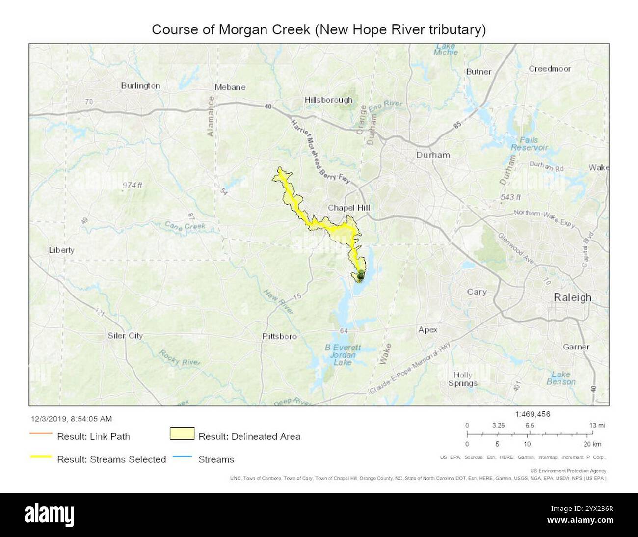 Course of Morgan Creek (New Hope River Tributary Stock Photo - Alamy