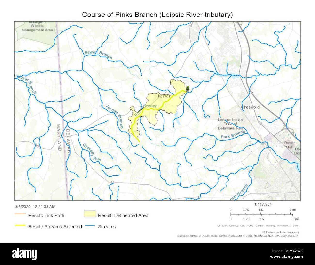 Course of Pinks Branch (Leipsic River tributary Stock Photo - Alamy
