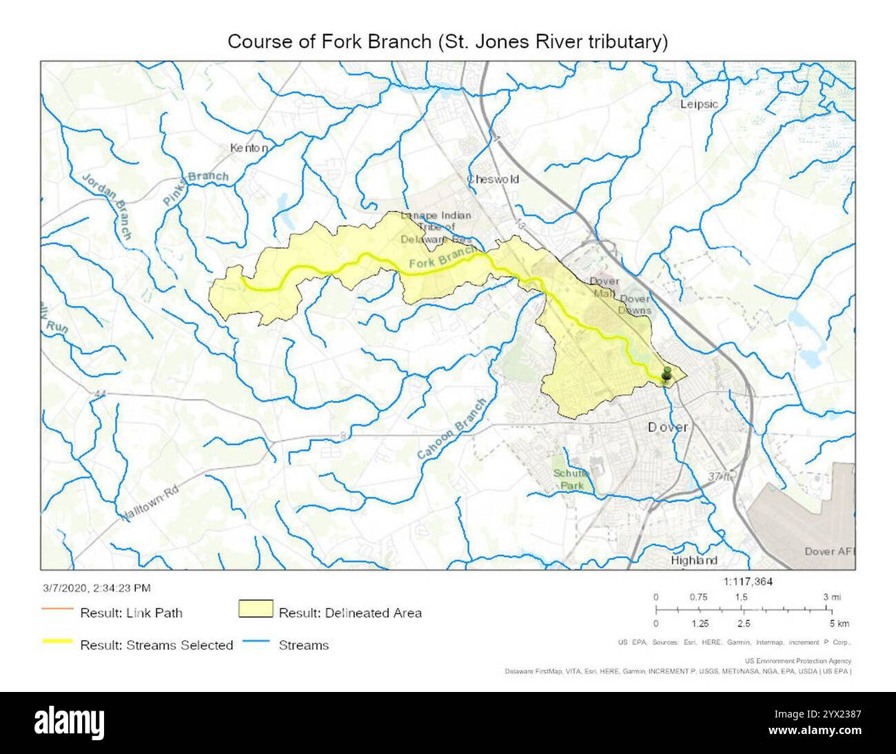 Course of Fork Branch (St. Jones River tributary Stock Photo - Alamy