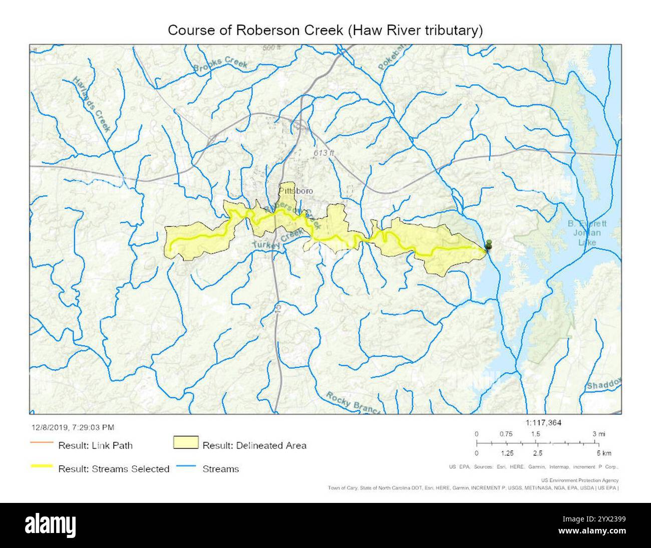 Course of Roberson Creek (Haw River tributary Stock Photo - Alamy