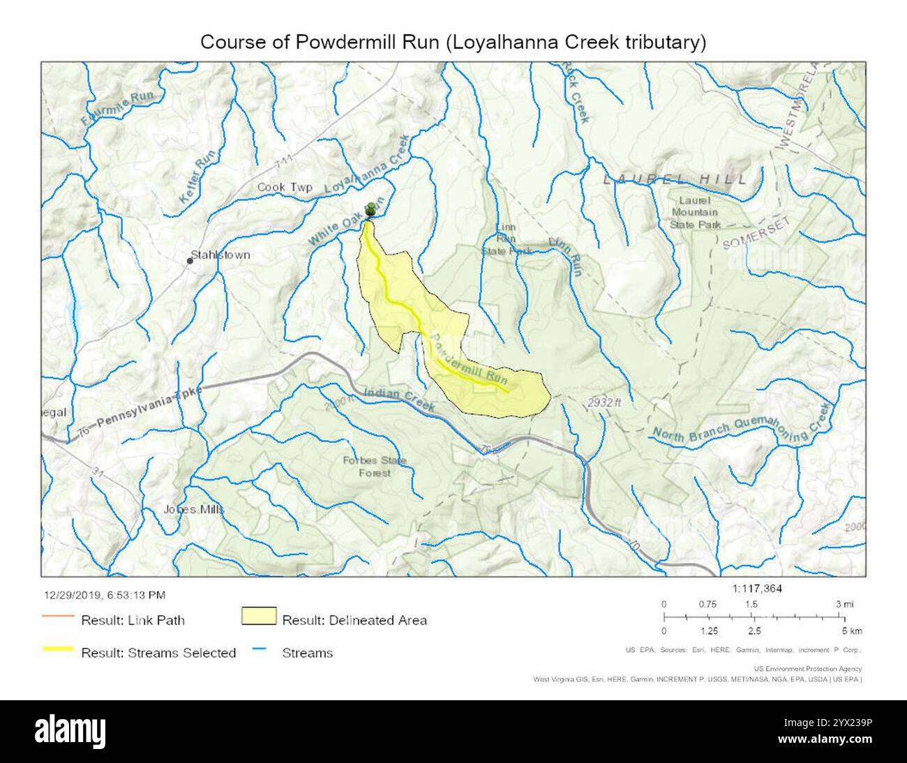 Course of Powdermill Run (White Oak Run tributary Stock Photo - Alamy