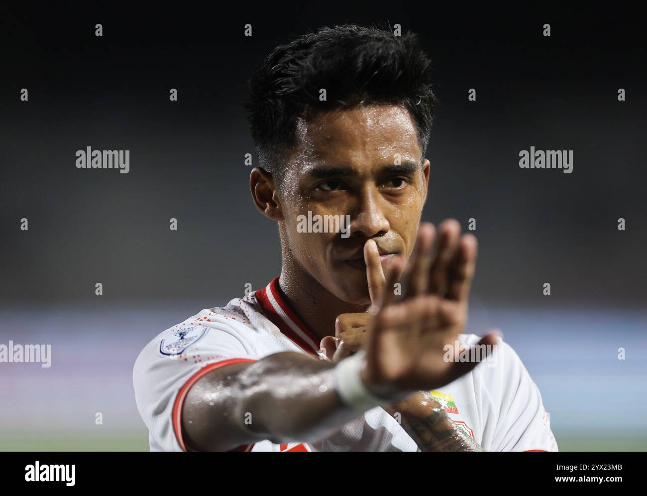 Manila, Philippines. 12th Dec, 2024. Mg Mg Lwin of Myanmar celebrates ...