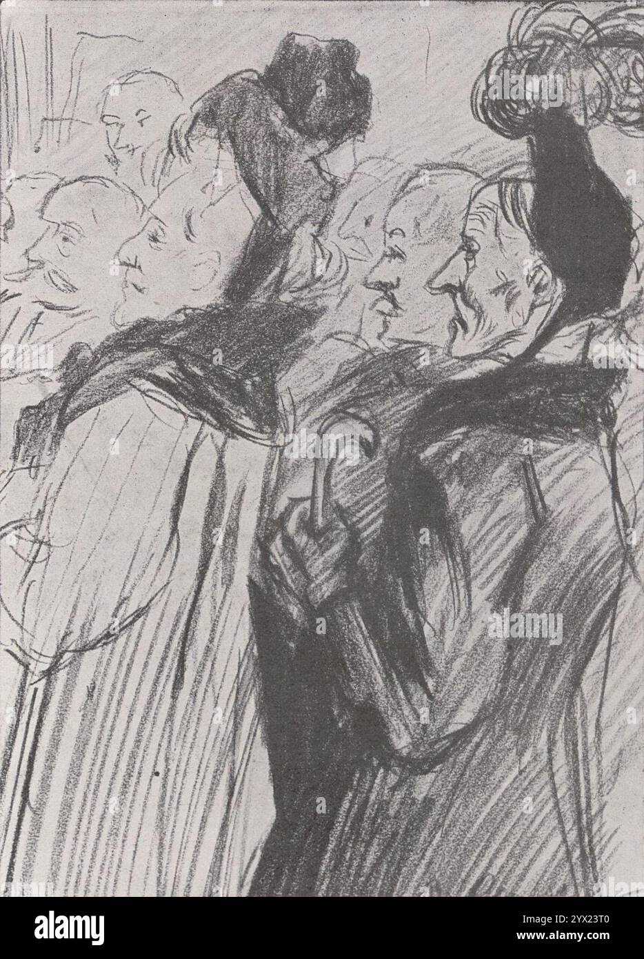 Courtroom sketch of witnesses by Delaroche Stock Photo - Alamy