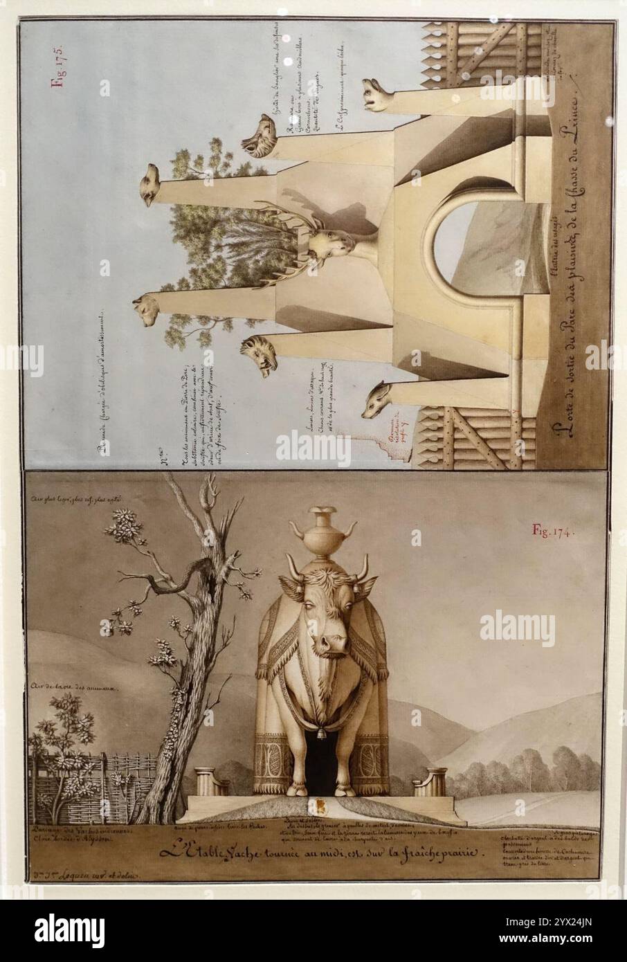 Cow Barn and Gate to the Hunting Grounds, from Civil Architecture, by ...