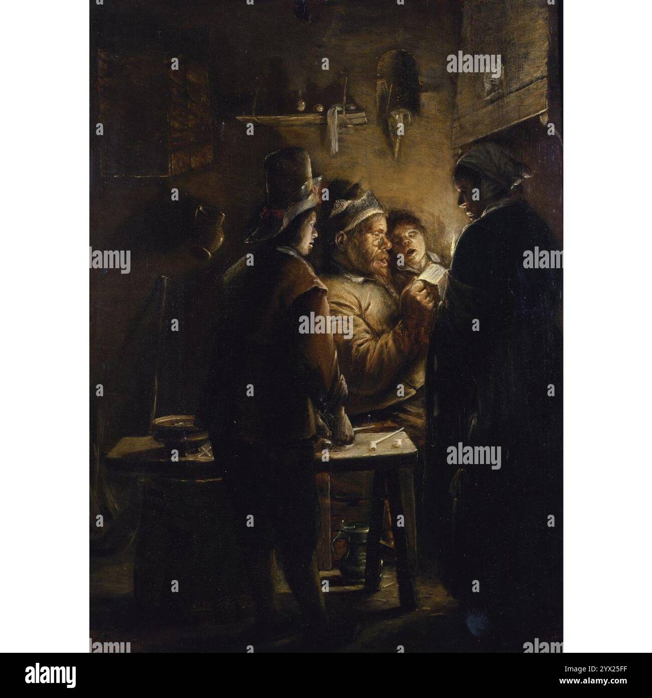 Craesbeeck - Attributed to - Peasants reading a letter by candlelight ...