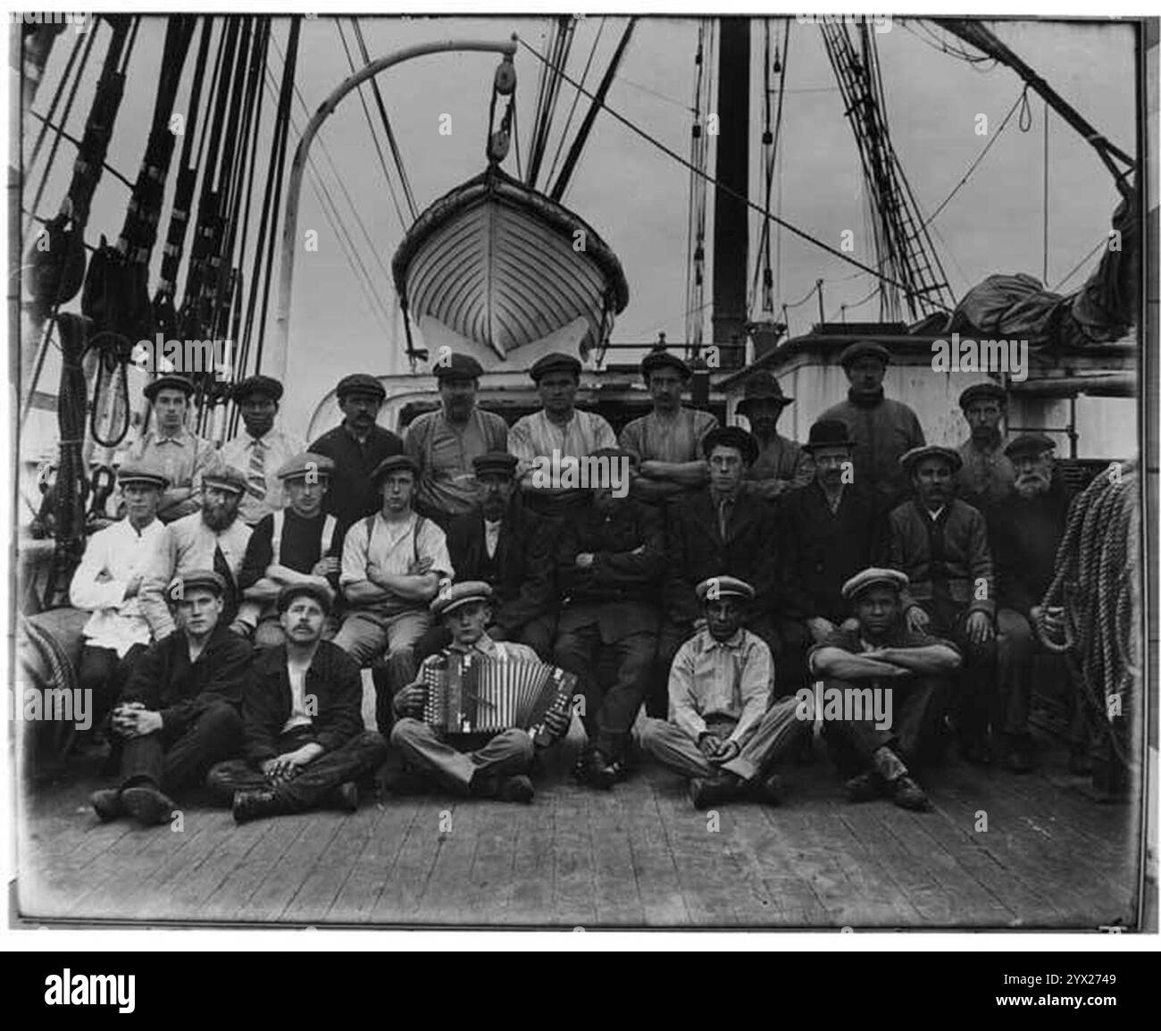 Crew of unidentified ship, 1900 Stock Photo - Alamy