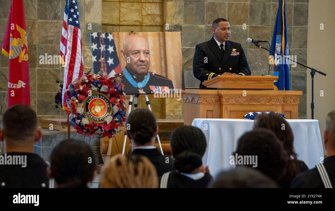 Crew of USS John L. Canley (ESB 6) hold a memorial service to honor the ...