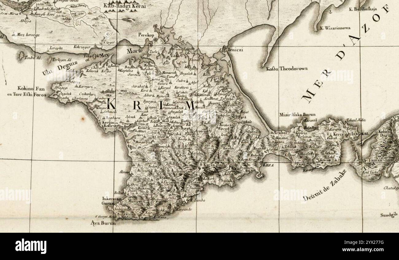 Crimea cutout in a 1774 map Stock Photo - Alamy