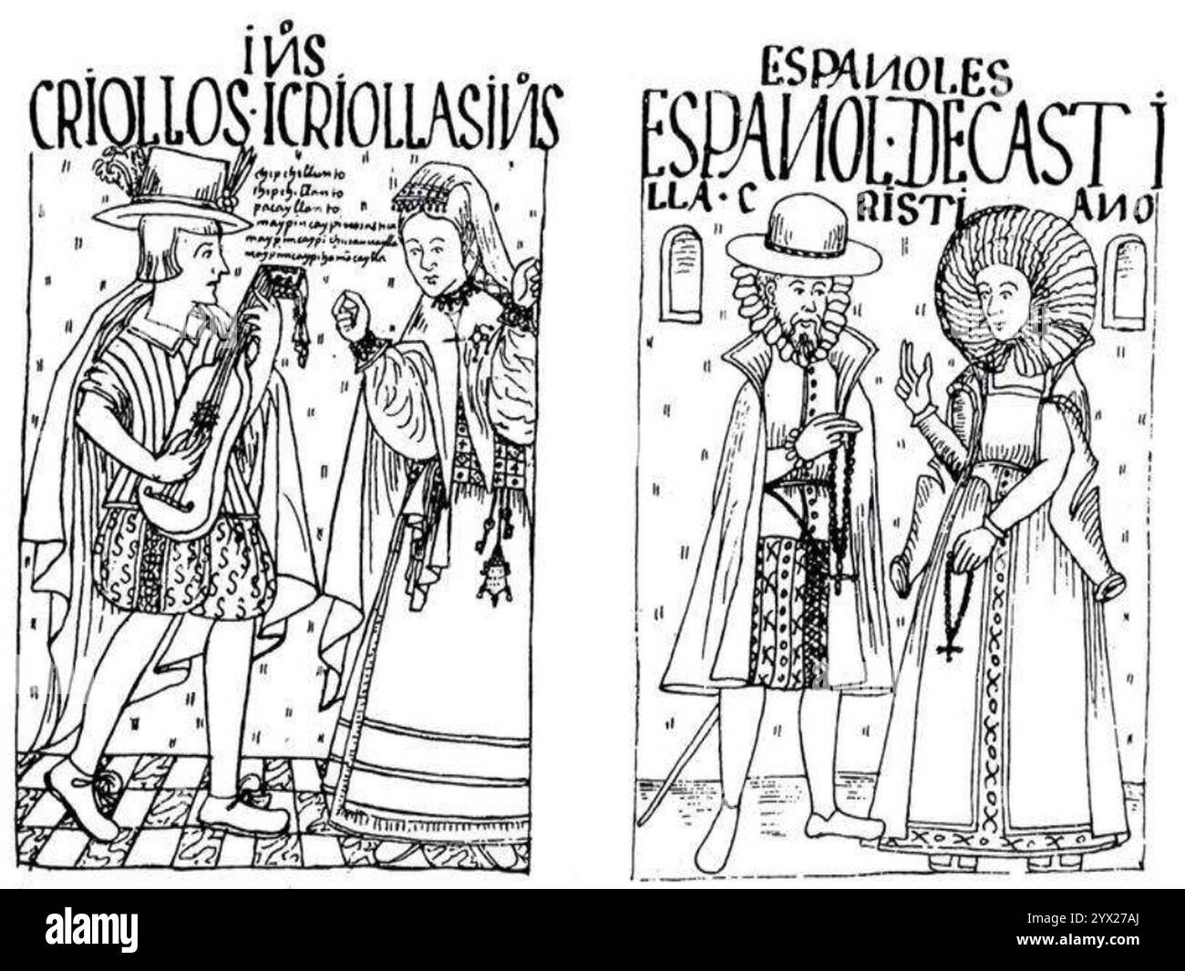 Criollos-Españoles Perìodo Colonial en América Stock Photo - Alamy