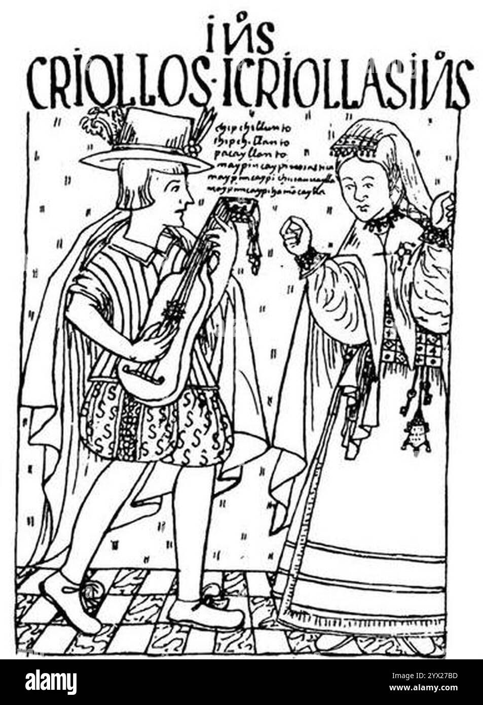 Criollos-Españoles Perìodo Colonial en América (cropped Stock Photo - Alamy