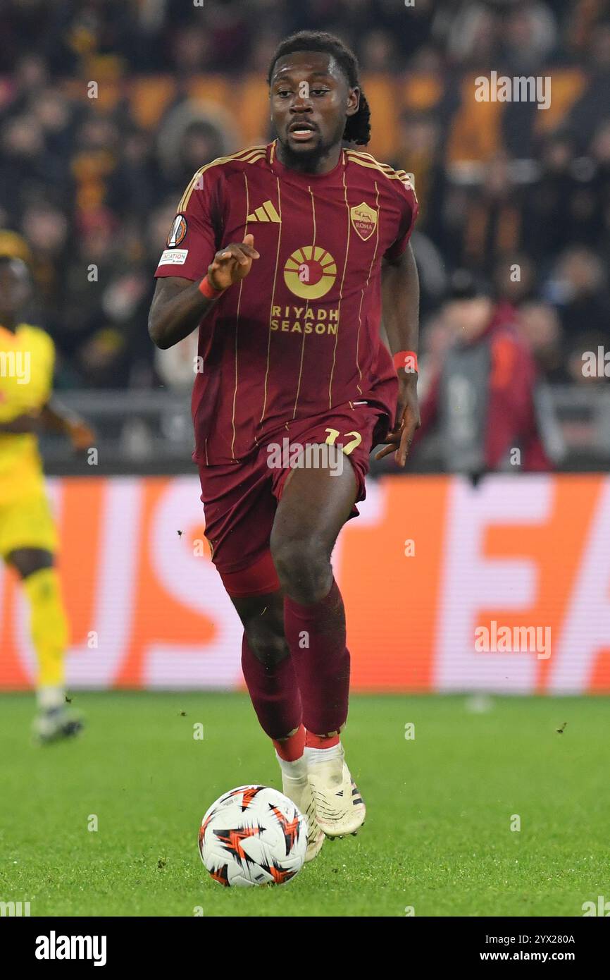 Rome, Italy. 12th Dec, 2024. Manu Kone of AS Roma seen in action during ...
